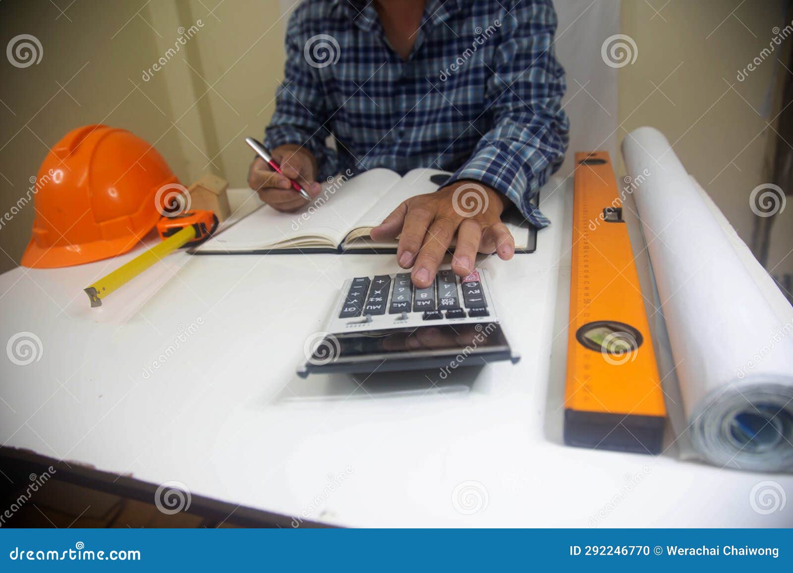 Architect Planing and Discuss at Construction Site with Blueprint ...