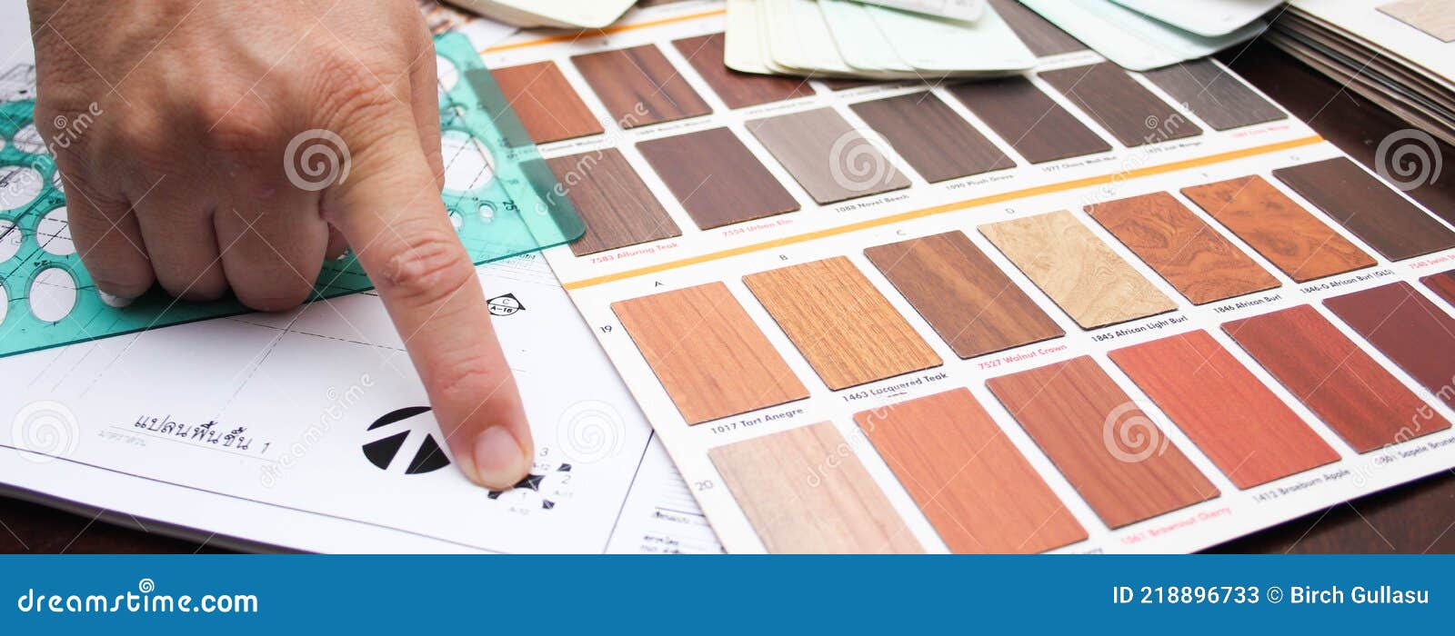 The Architect is Planning the Design. Architectural Work with Color ...