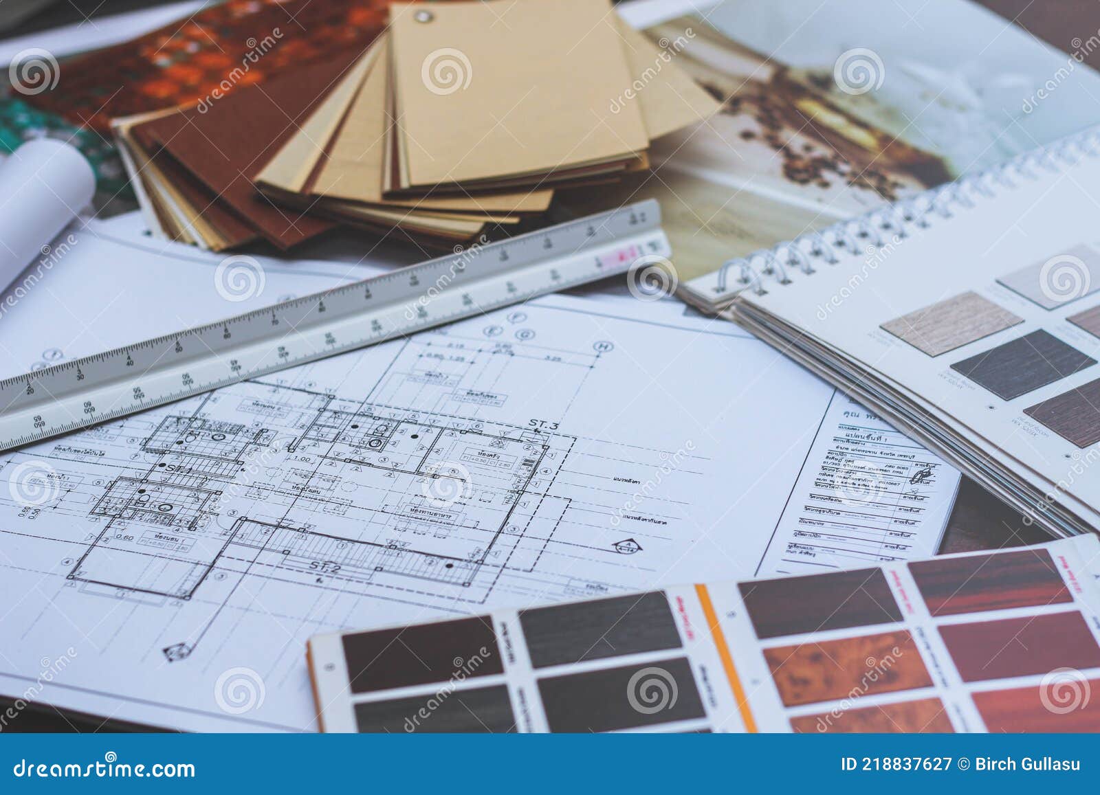 The Architect is Planning the Design. Architectural Work with Color ...