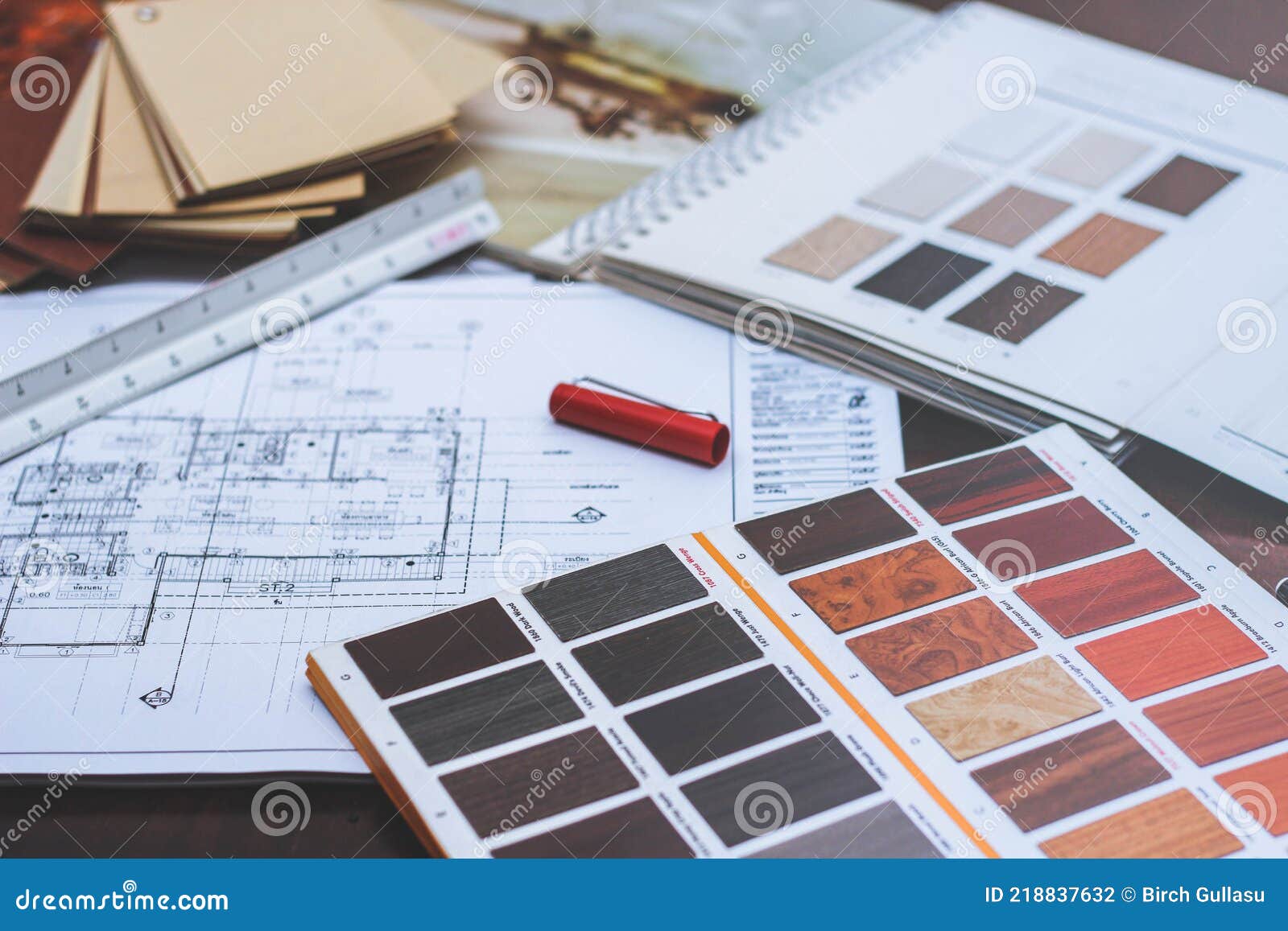 The Architect is Planning the Design. Architectural Work with Color ...