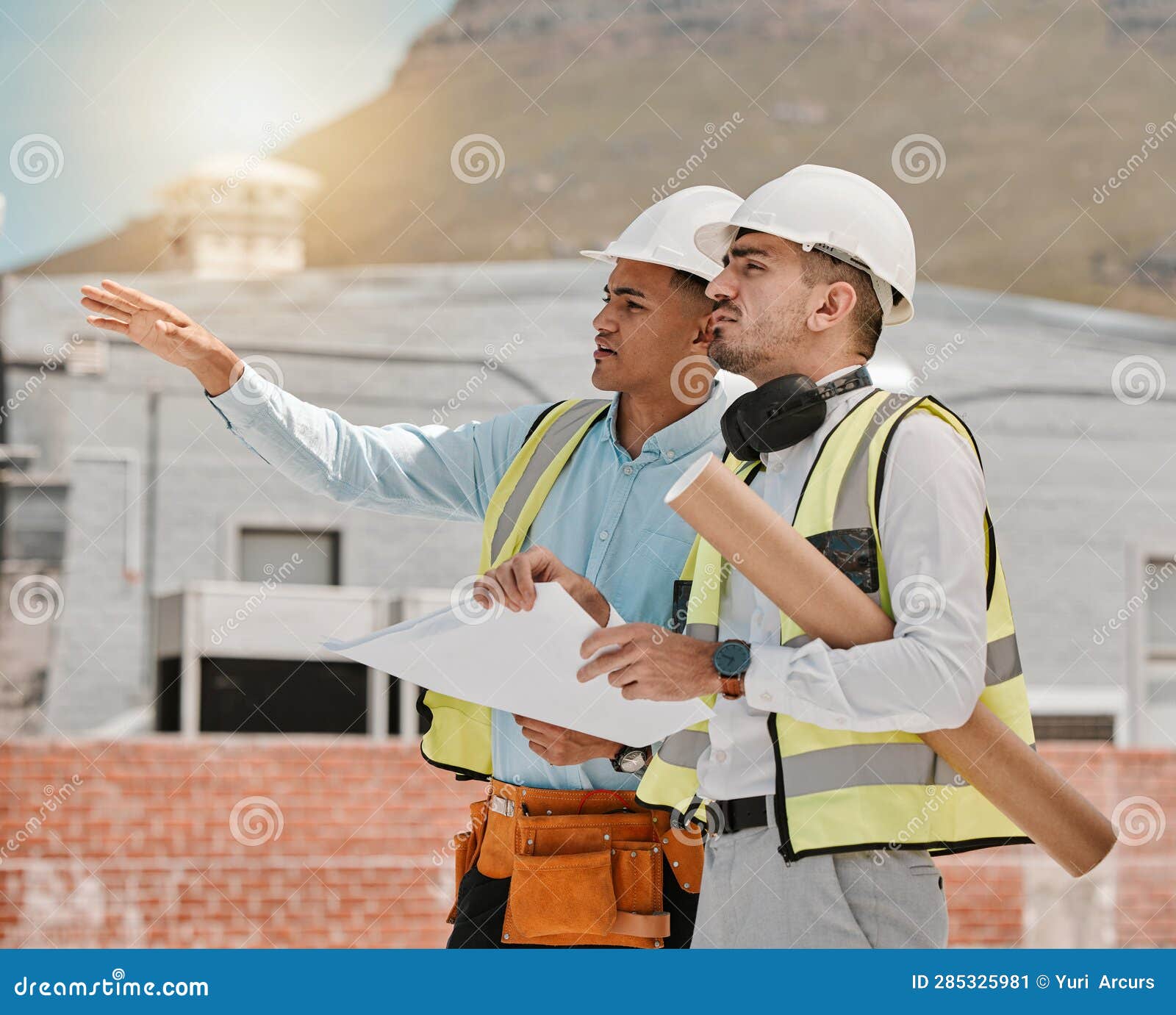 Architect Planning, Teamwork or People Gesture at Development Project ...