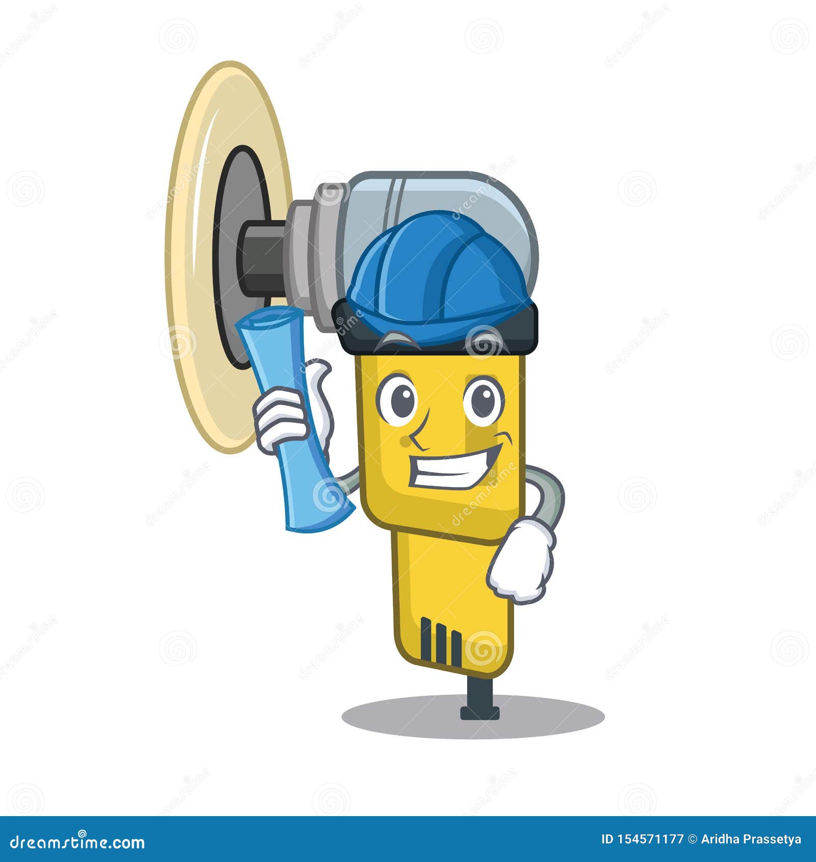 Architect Pneumatic Sander in a Cartoon Drawer Stock Vector ...