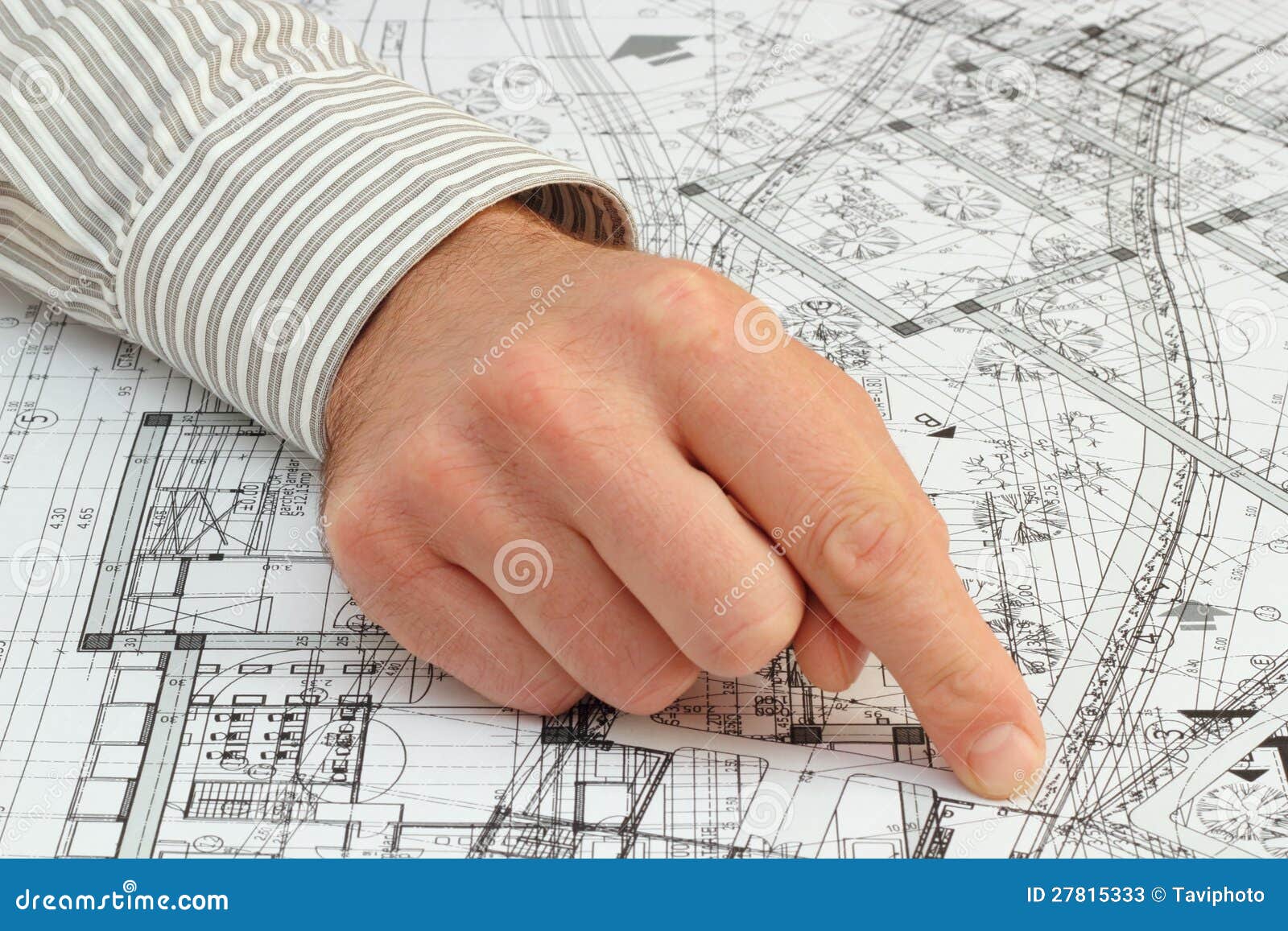Architect Pointing the Solution Stock Image - Image of estate, hand ...
