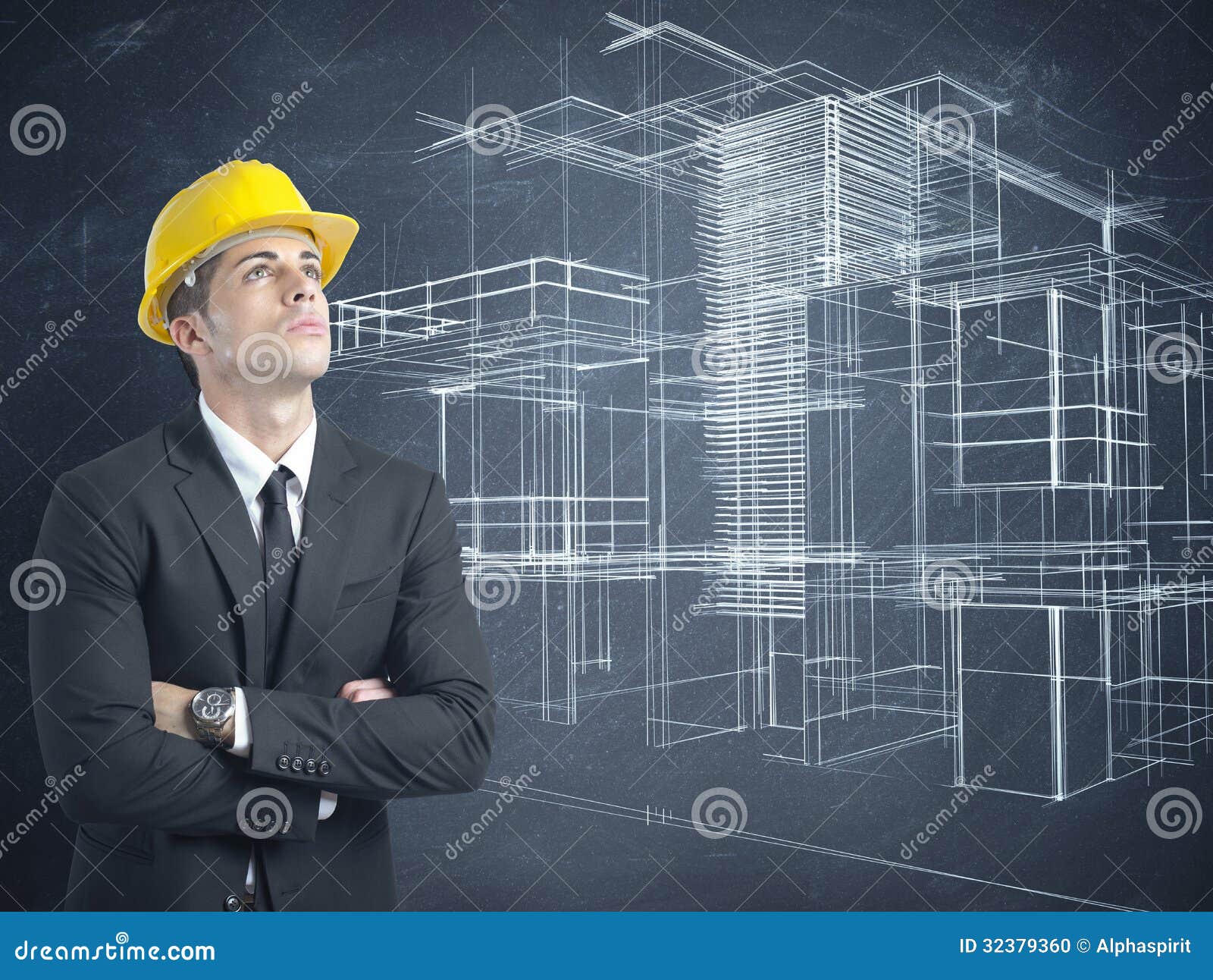 Architect and Project of Modern Buildings Stock Photo - Image of ...