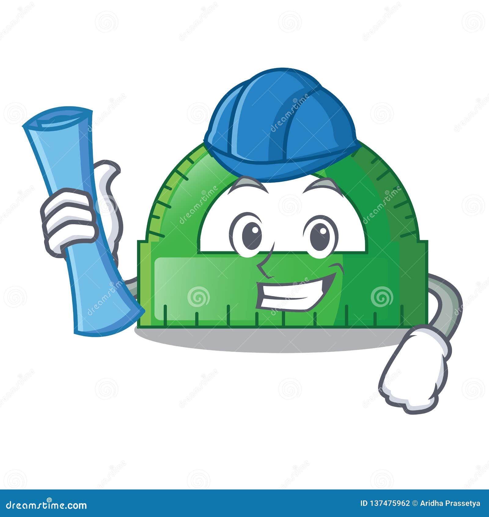 Architect Protractor in a the Cartoon Bag Stock Vector - Illustration ...