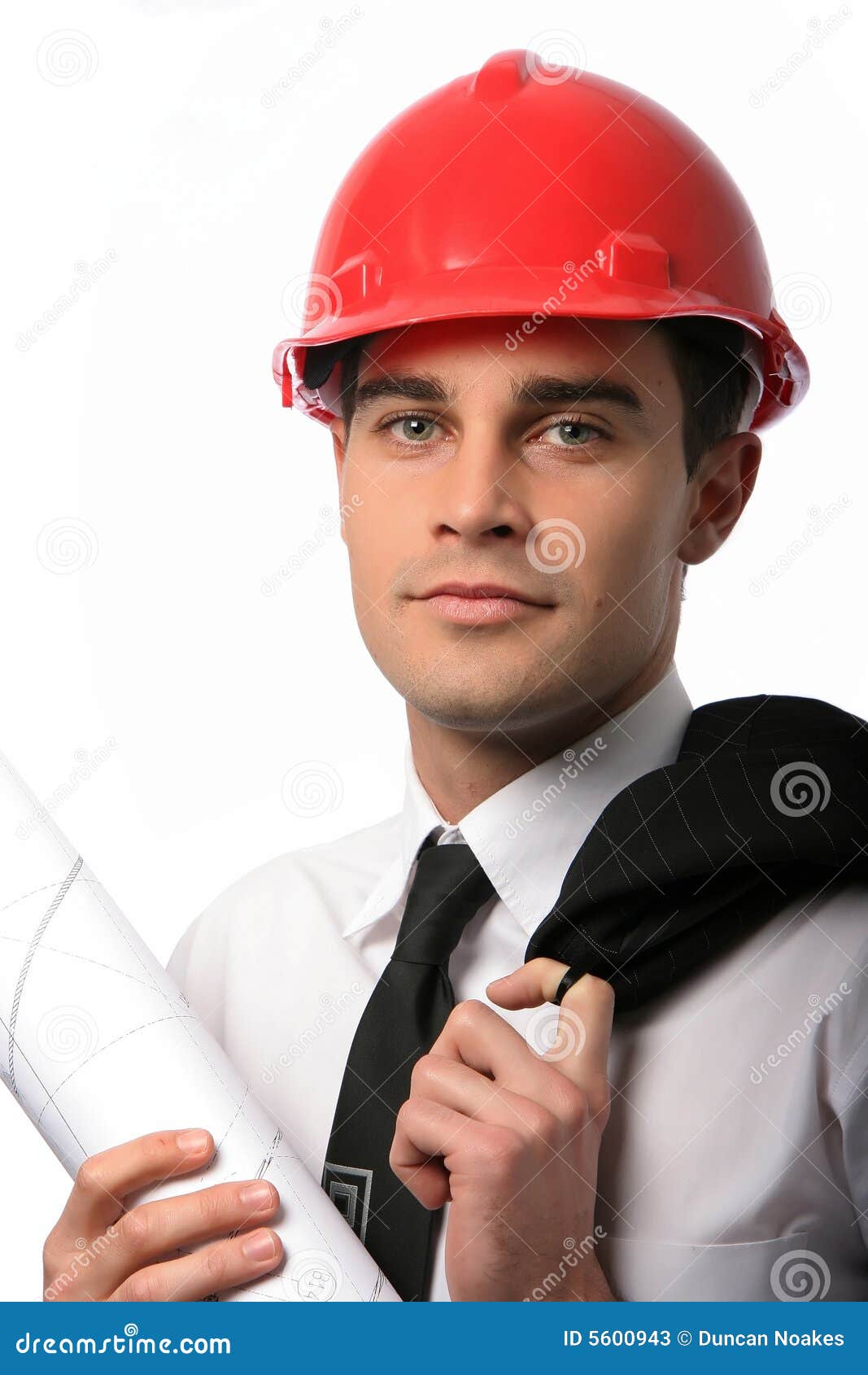Architect in Red Safety Hat Stock Image - Image of construction, safety ...