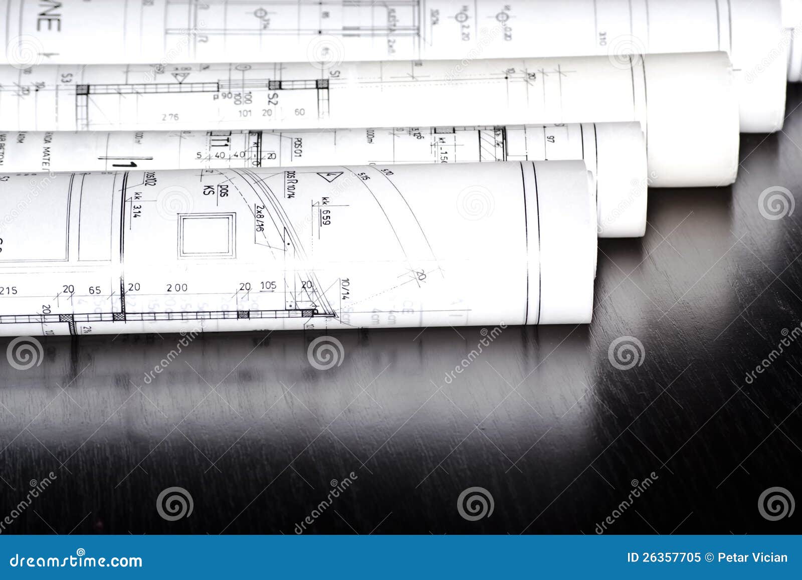 Architect rolls and plans stock image. Image of architecture - 26357705