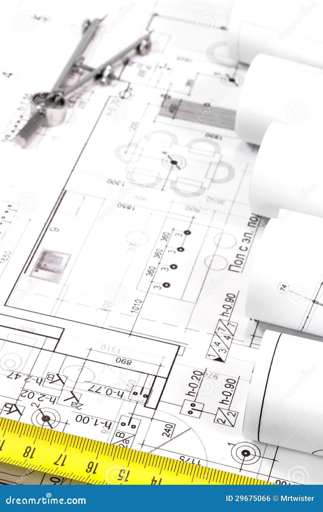 Architect rolls and plans stock photo. Image of drafting - 29675066