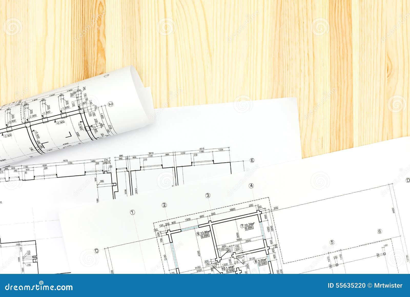 Architect rolls and plans stock photo. Image of layout - 55635220