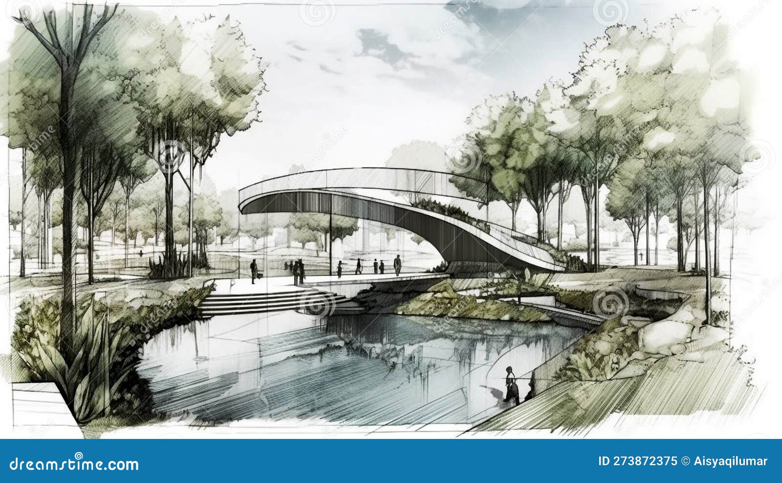 Architect S Concept Sketch Drawing of a Public Park within the Urban ... Architect S Concept Sketch Drawing of a Public Park within the Urban ...
