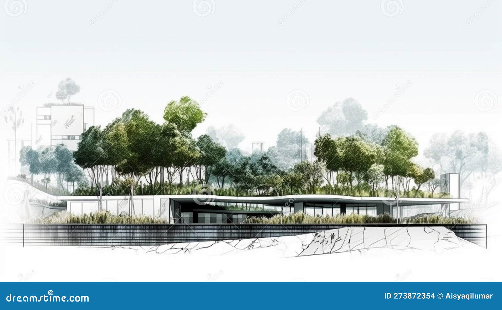 Architect S Concept Sketch Drawing of a Public Park within the Urban ... Architect S Concept Sketch Drawing of a Public Park within the Urban ...