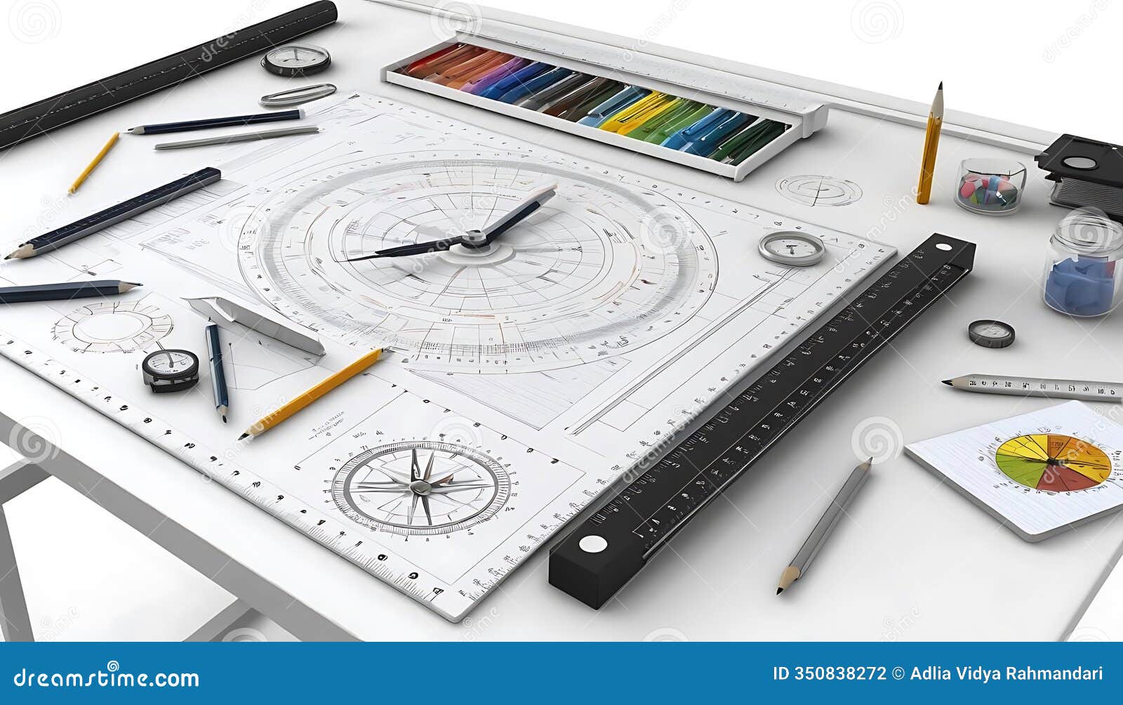 Detailed Architect S Drafting Table Setup: Precision Instruments and ...