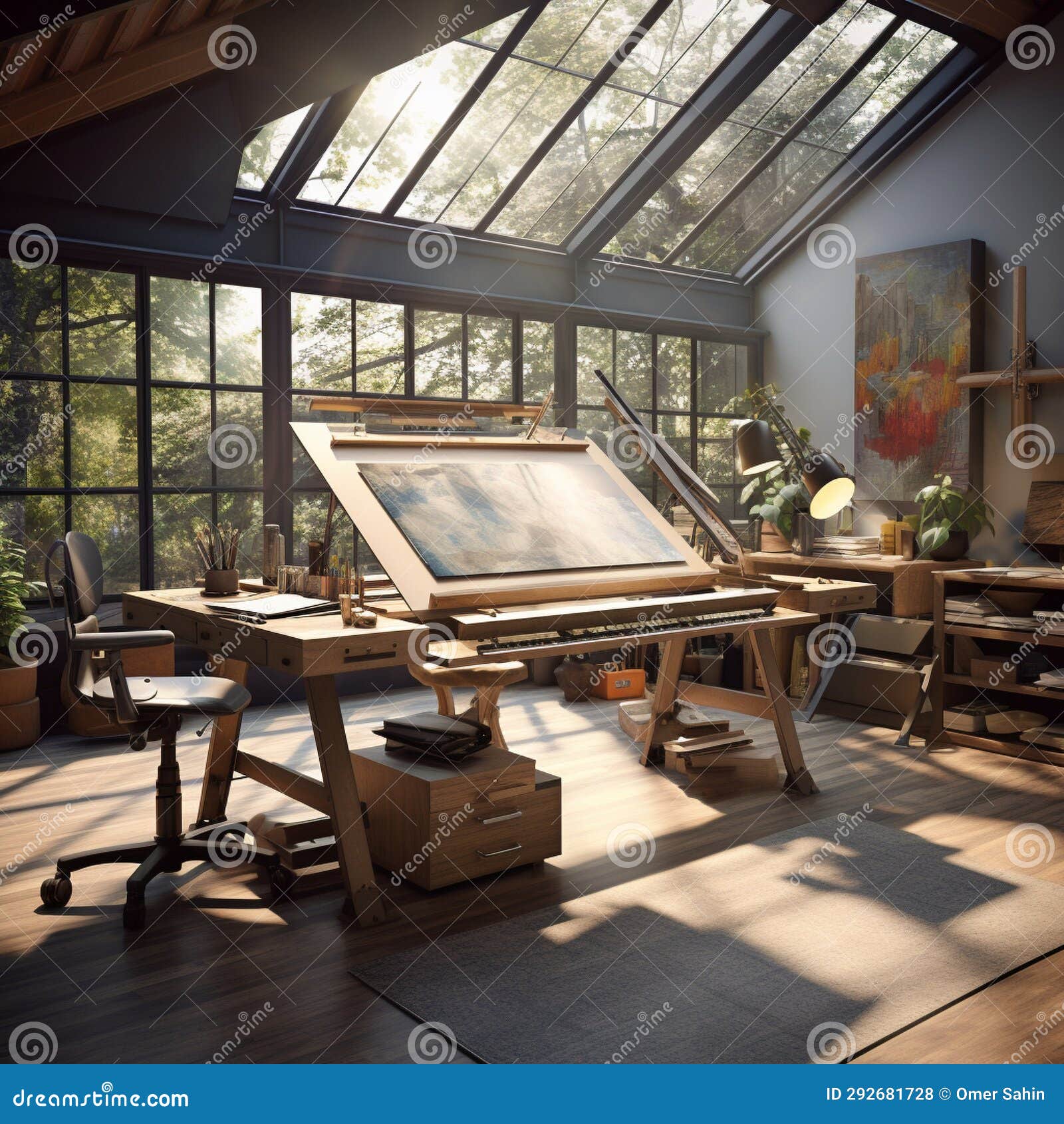 Architect S Dream: a Stunning Workbench Setup Stock Photo - Image of ...