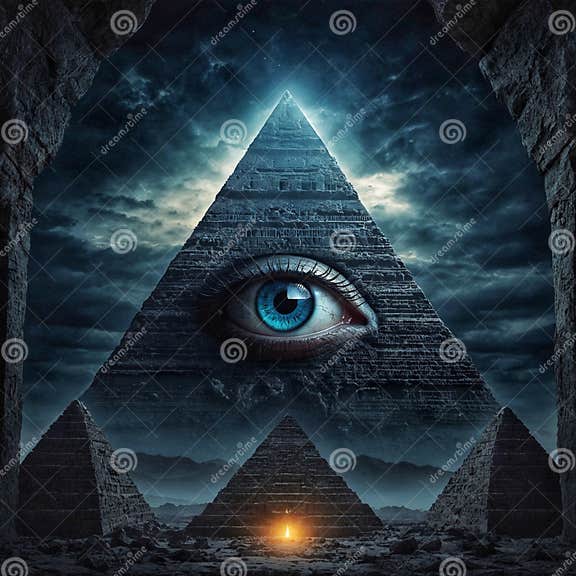 Architect S Eye in the Pyramid Stock Image - Image of pyramid, masons ...