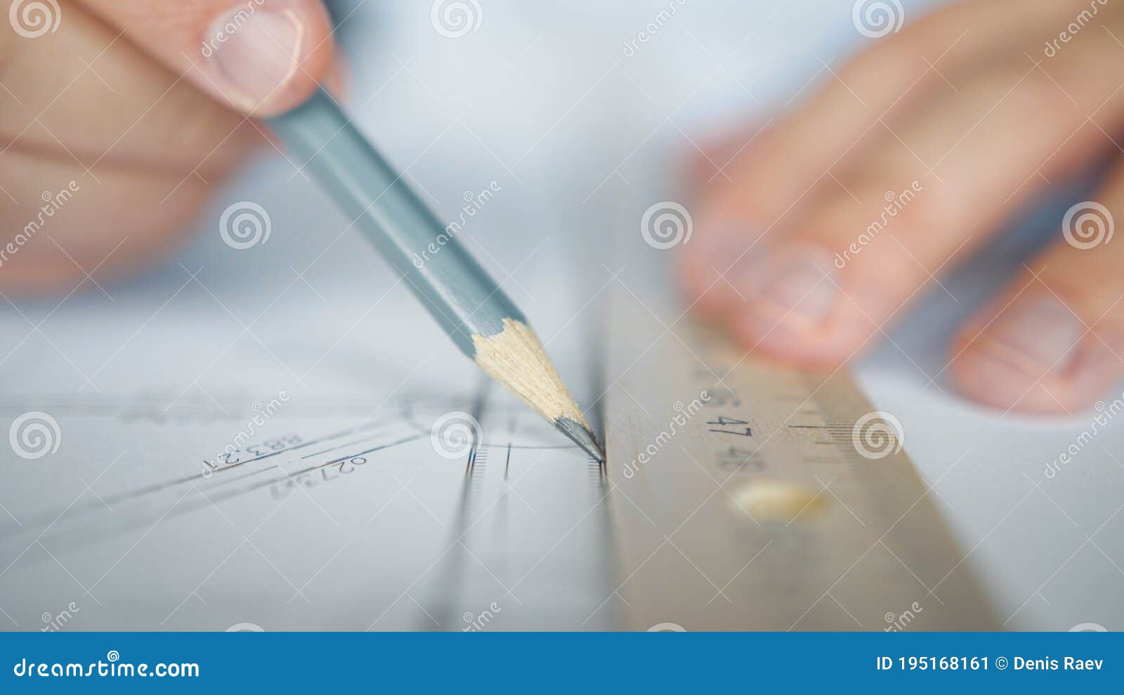 Architect`s Hands Drawing a Plan Stock Image - Image of paper, office ...