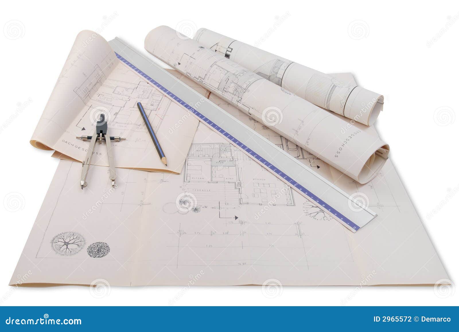 Architect s plan stock photo. Image of rule, craftsperson - 2965572
