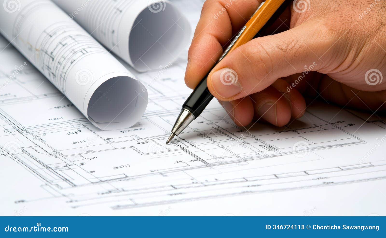 Architect S Precision, Detailed Blueprint Review and Annotation for ...