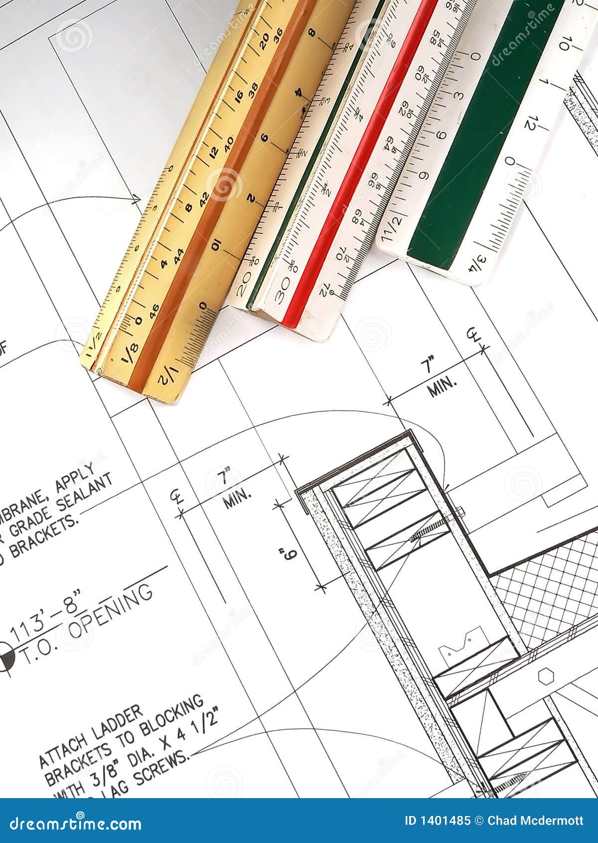 Architect S Tools and Plans Stock Image - Image of mechanical, office ...