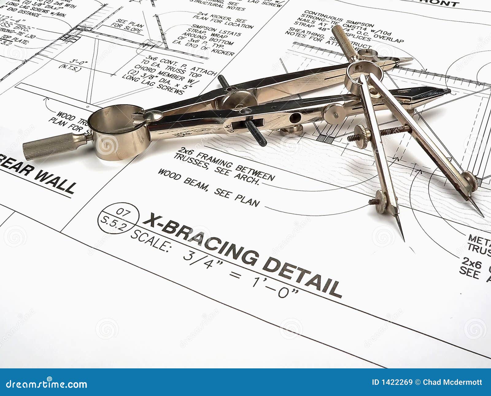 Architect S Workspace, Tools, and Blueprints Stock Image - Image of ...