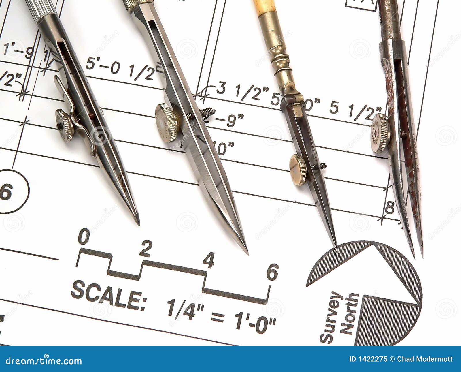 Architect S Workspace, Tools, and Blueprints Stock Image - Image of ...