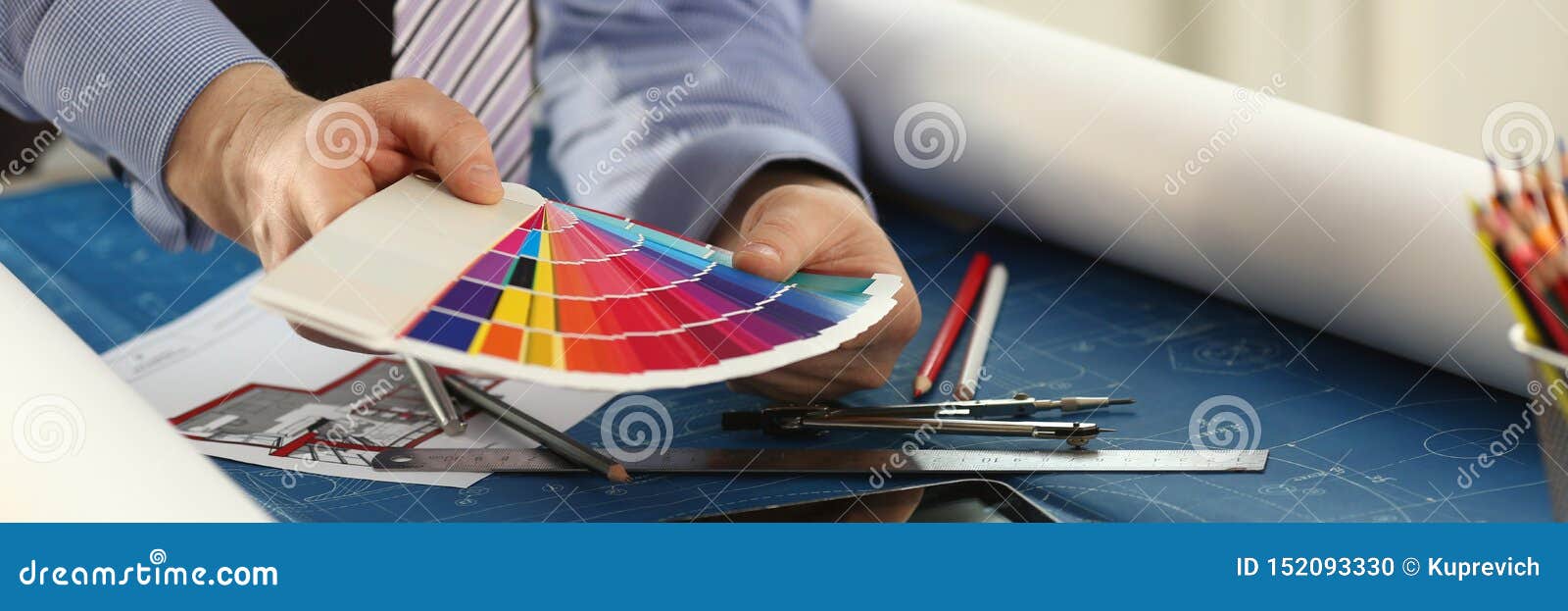 Architect Sample Selection Interior Design Concept Stock Photo - Image ...