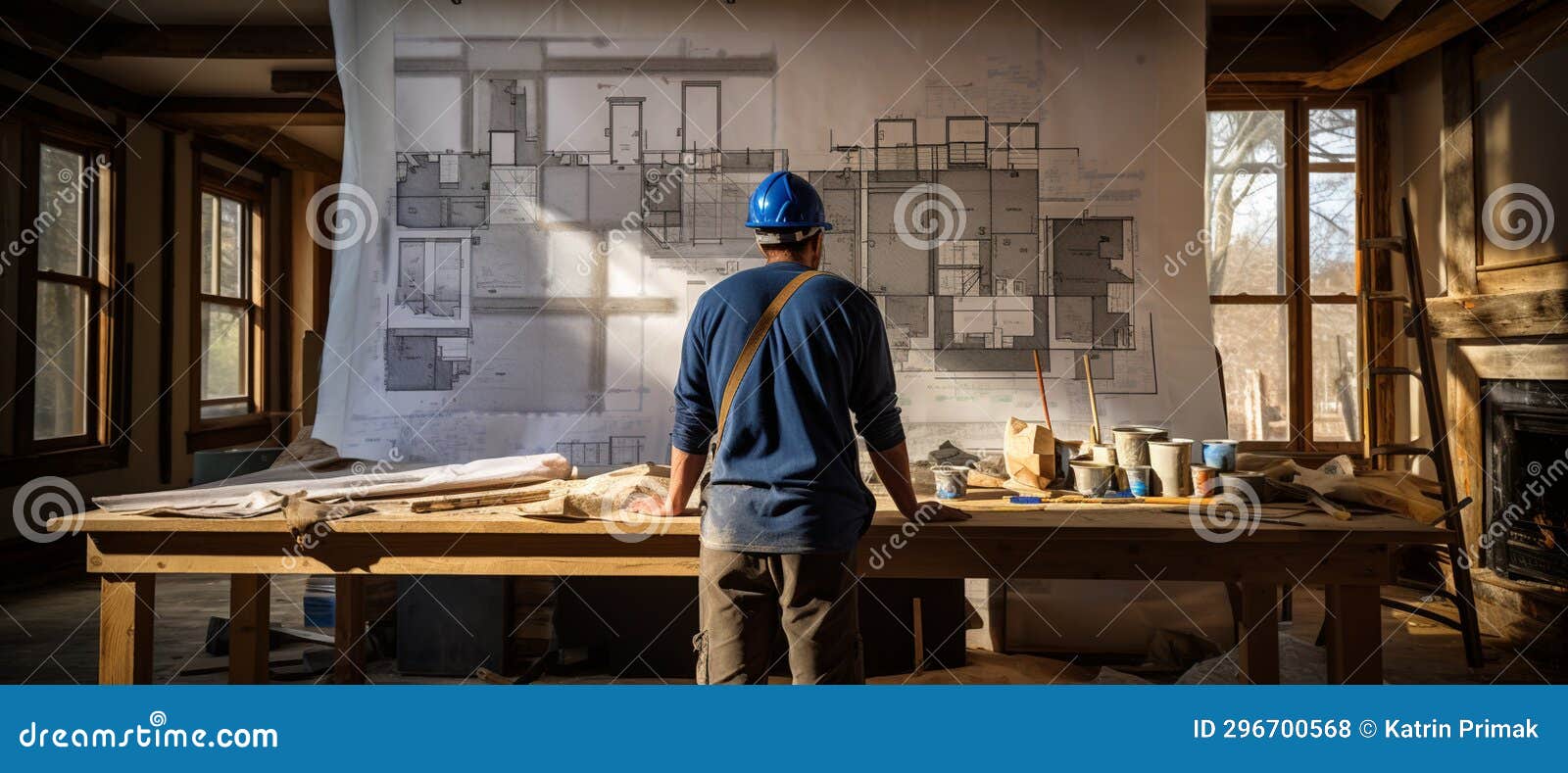 An Architect Scrutinizes Building Plans, Reflecting Expertise and ...