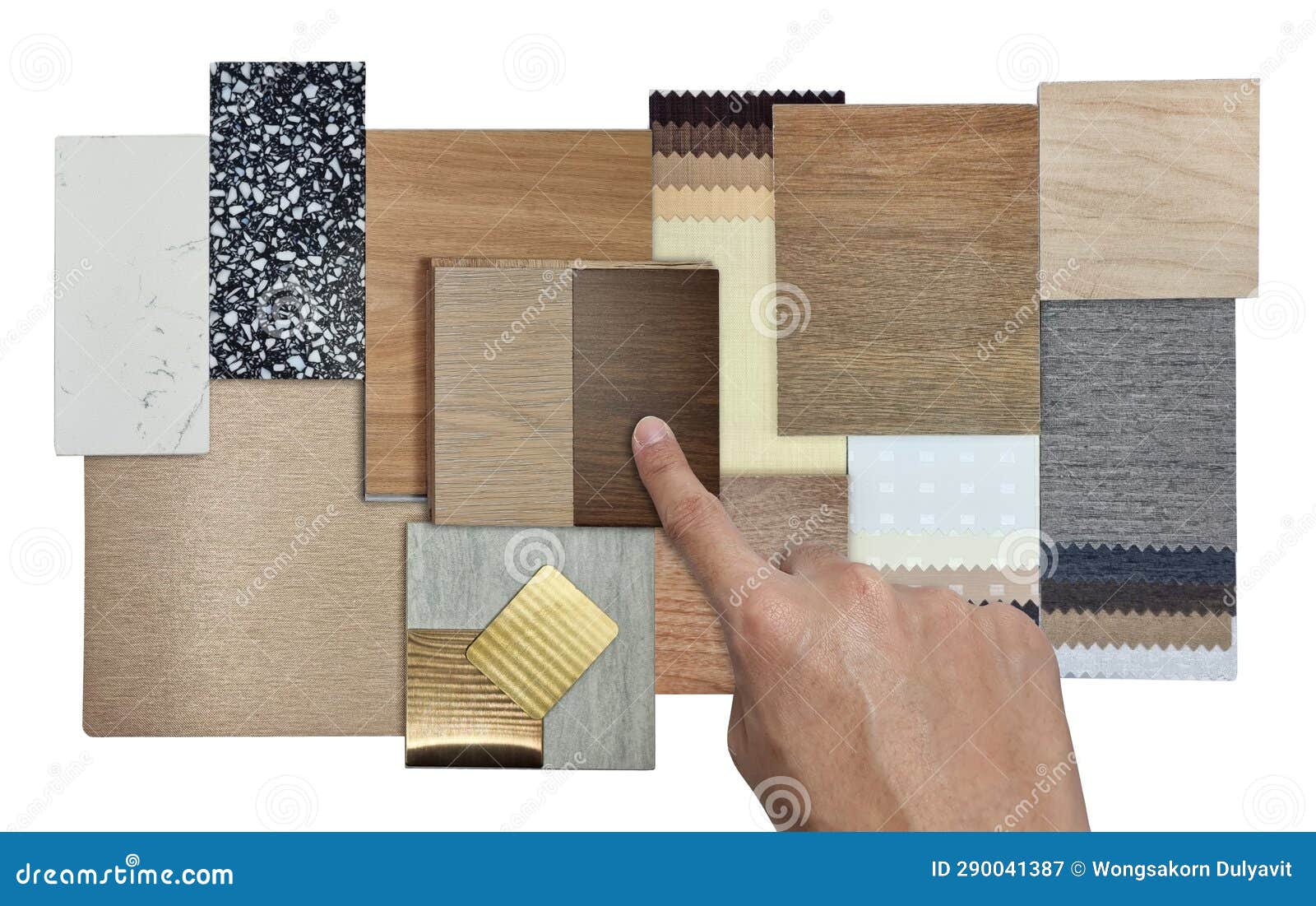 Architect Selects Interior Material Samples Including Drapery Fabric ...