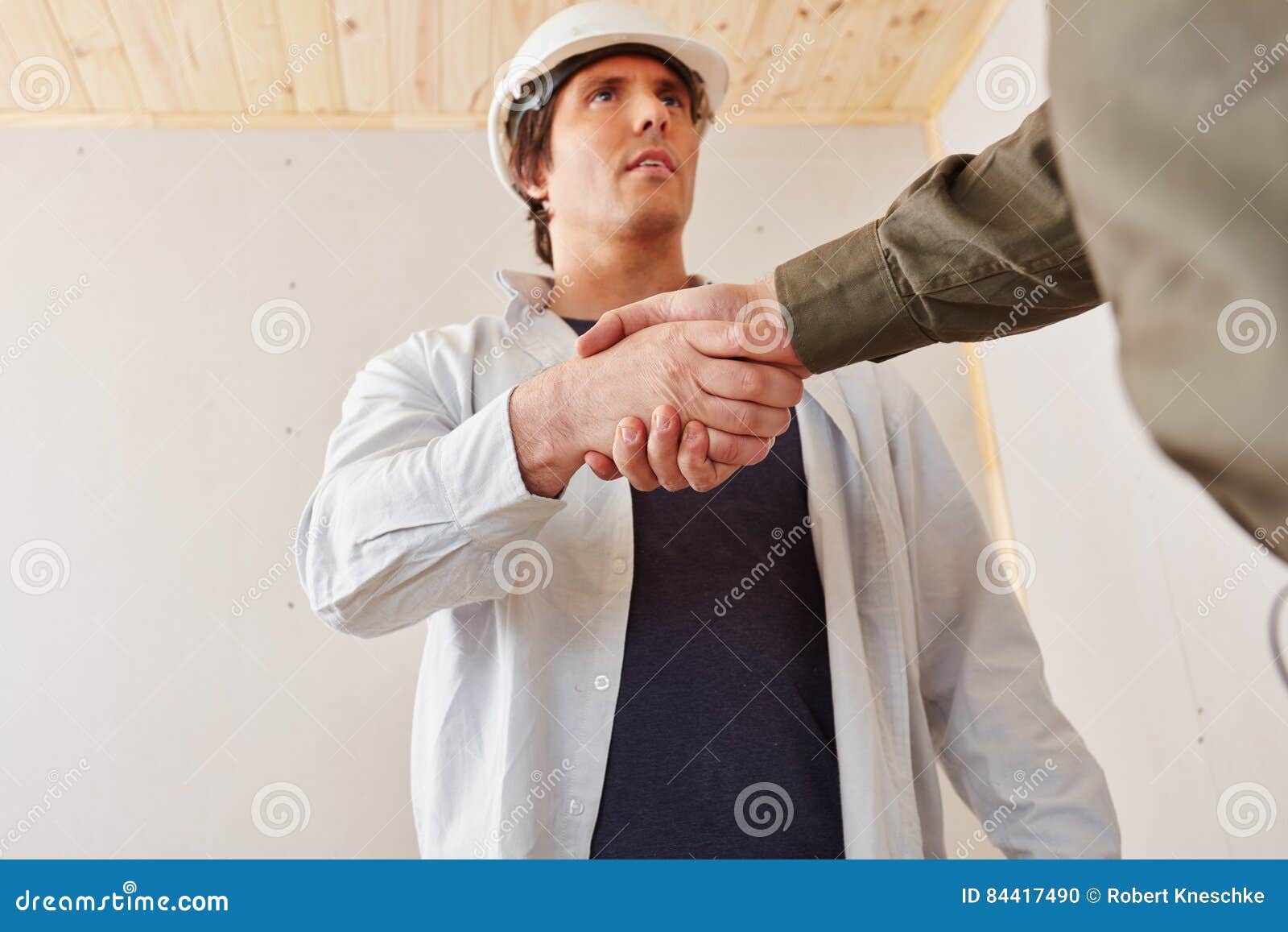 Architect Shaking Hands with Contractor Stock Photo - Image of artisan ...