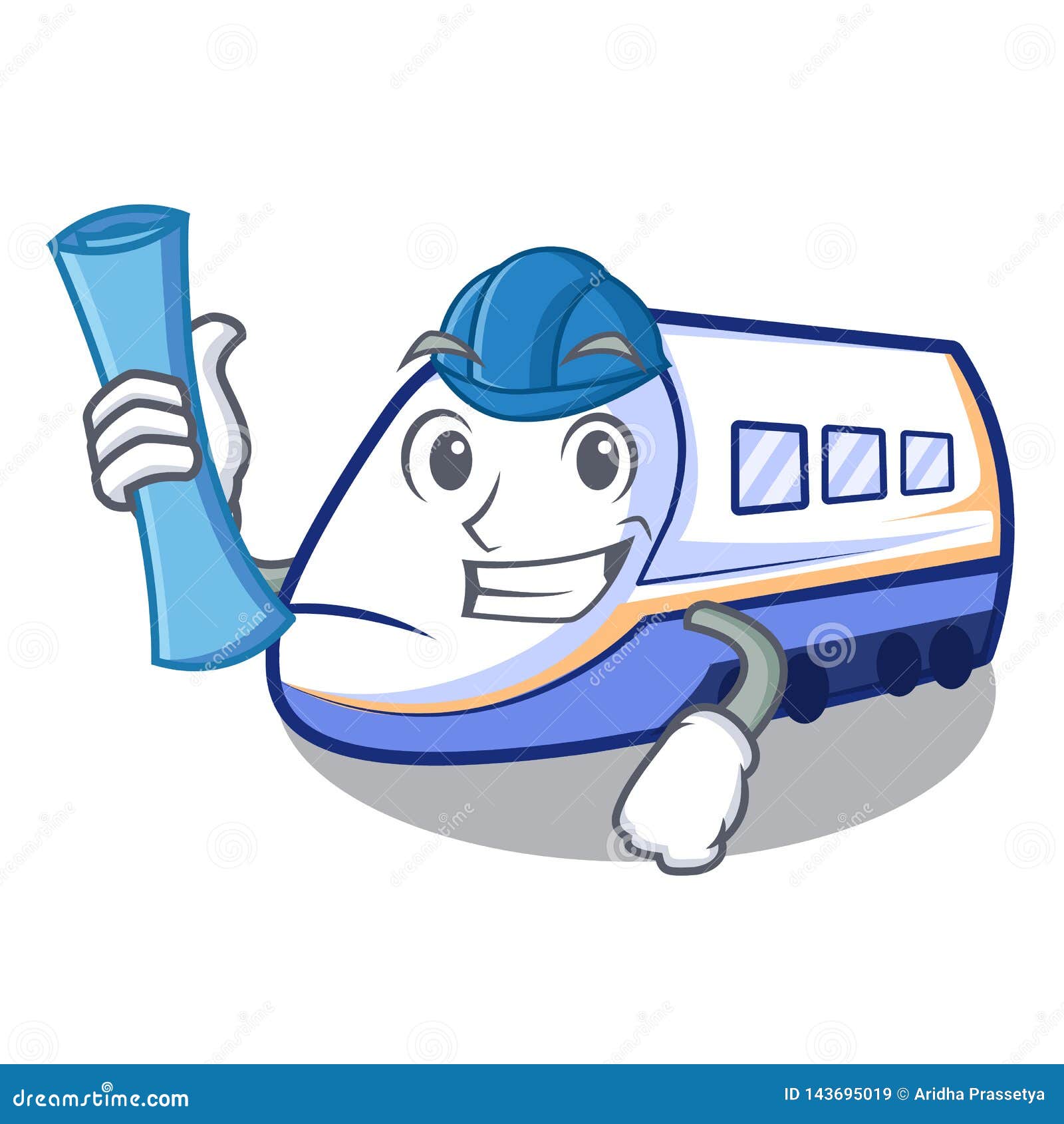 Architect Shinkansen Train Transportation in Shape Characters Stock ...