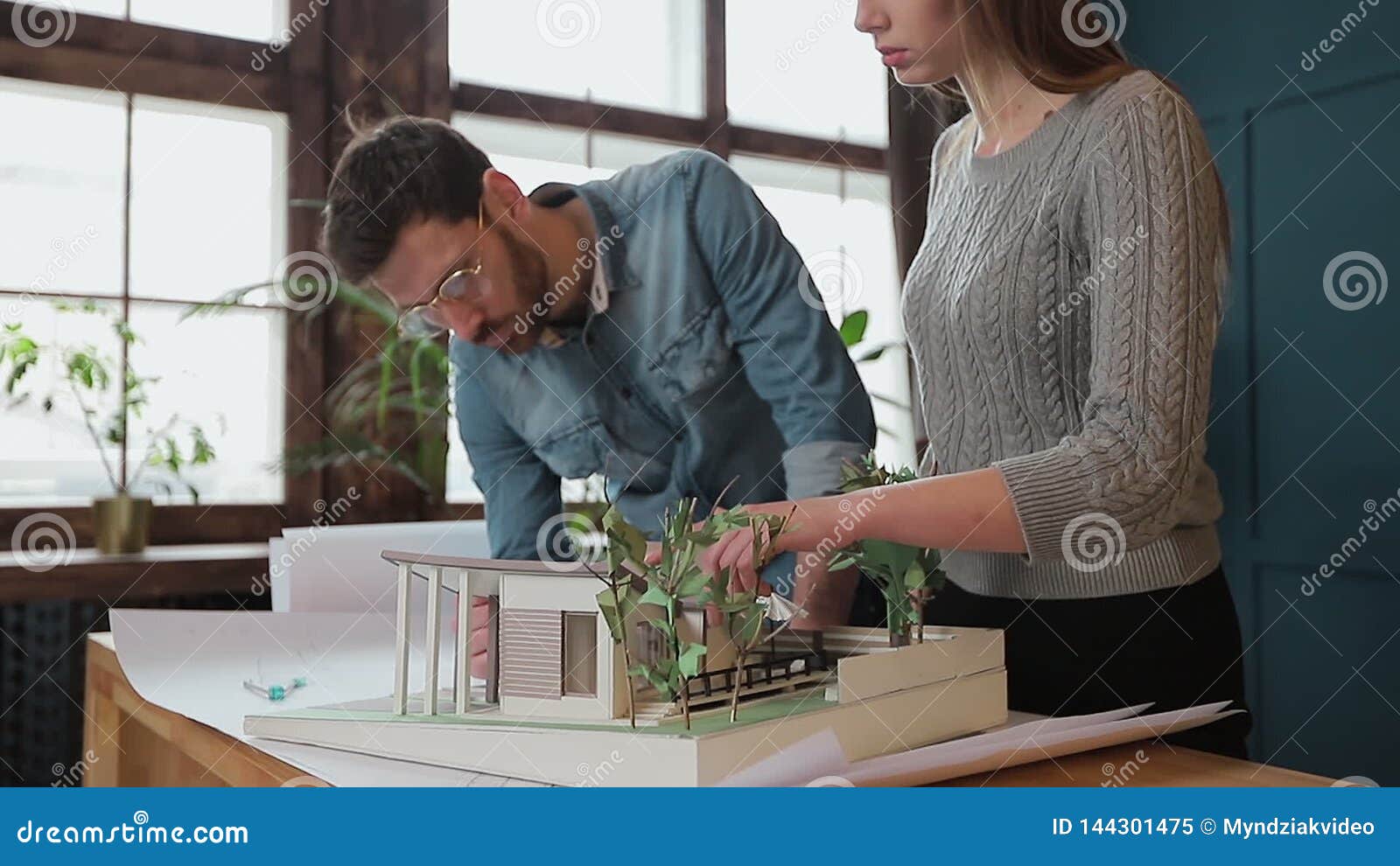 Architect Showing His House Plan To a Client. Stock Video - Video of ...