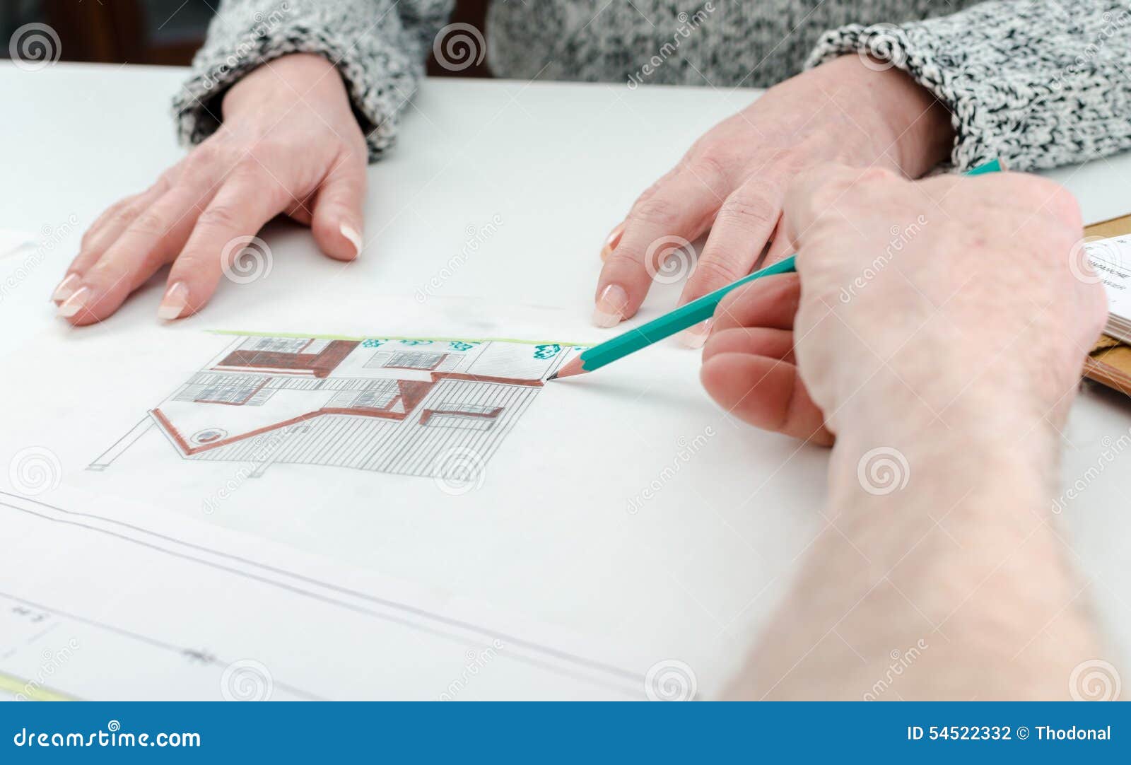 Architect Showing House Plans Stock Photo - Image of consulting, plans ...