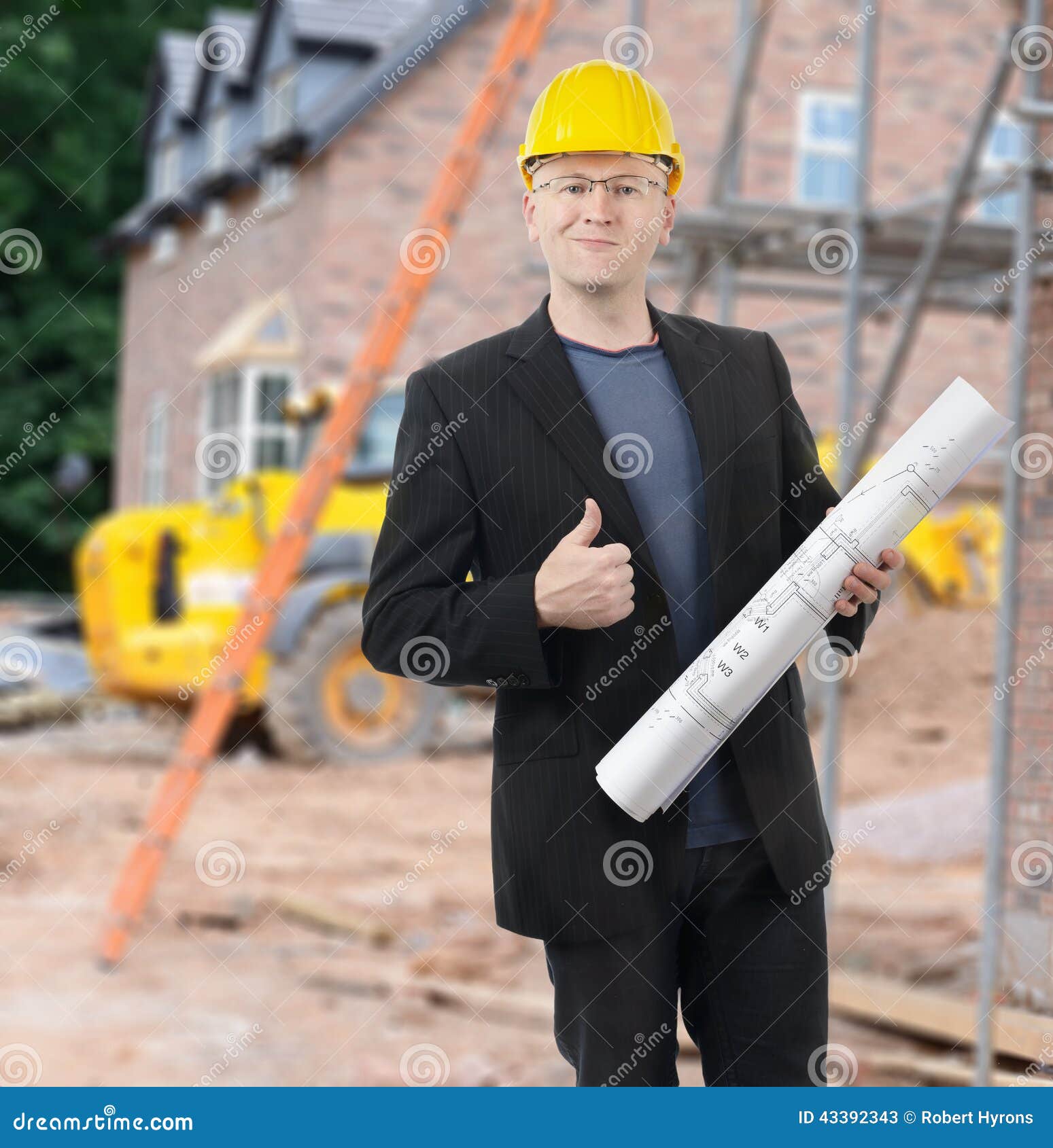 Architect on site stock image. Image of foreman, architecture - 43392343