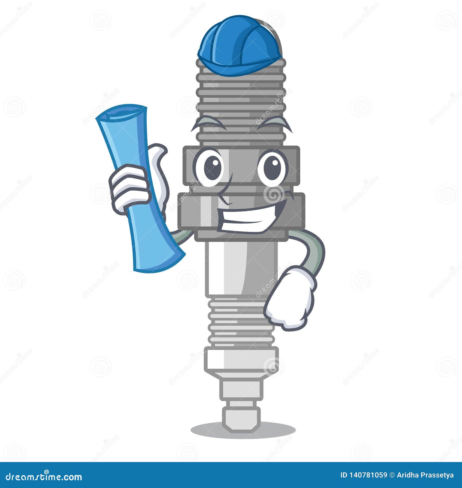 Architect Spark Plug in a Cartoon Box Stock Vector - Illustration of ...