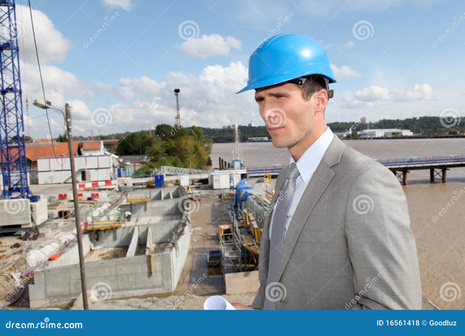 Architect Standing on Building Site Stock Photo - Image of supervisor ...