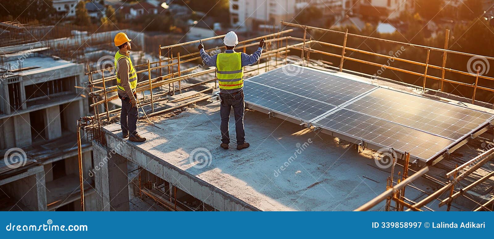 Architect Standing on the Roof of a Partially Constructed Building ...