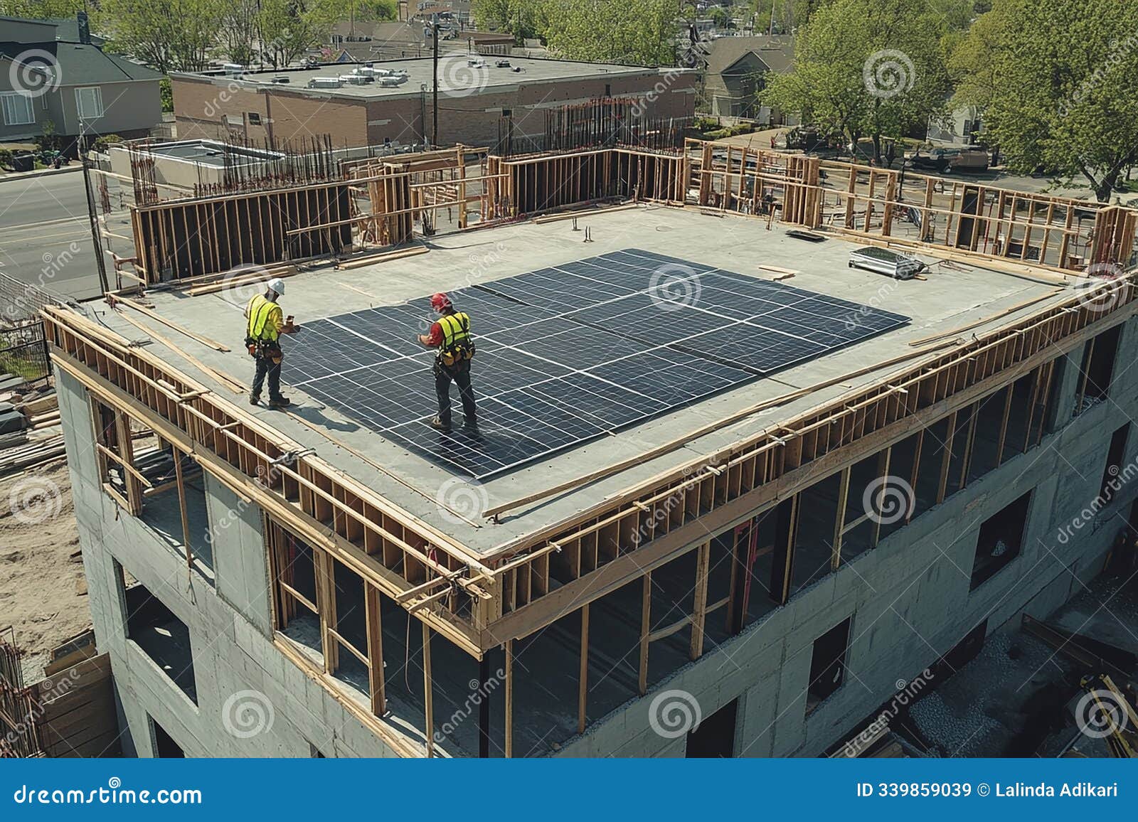 Architect Standing on the Roof of a Partially Constructed Building ...