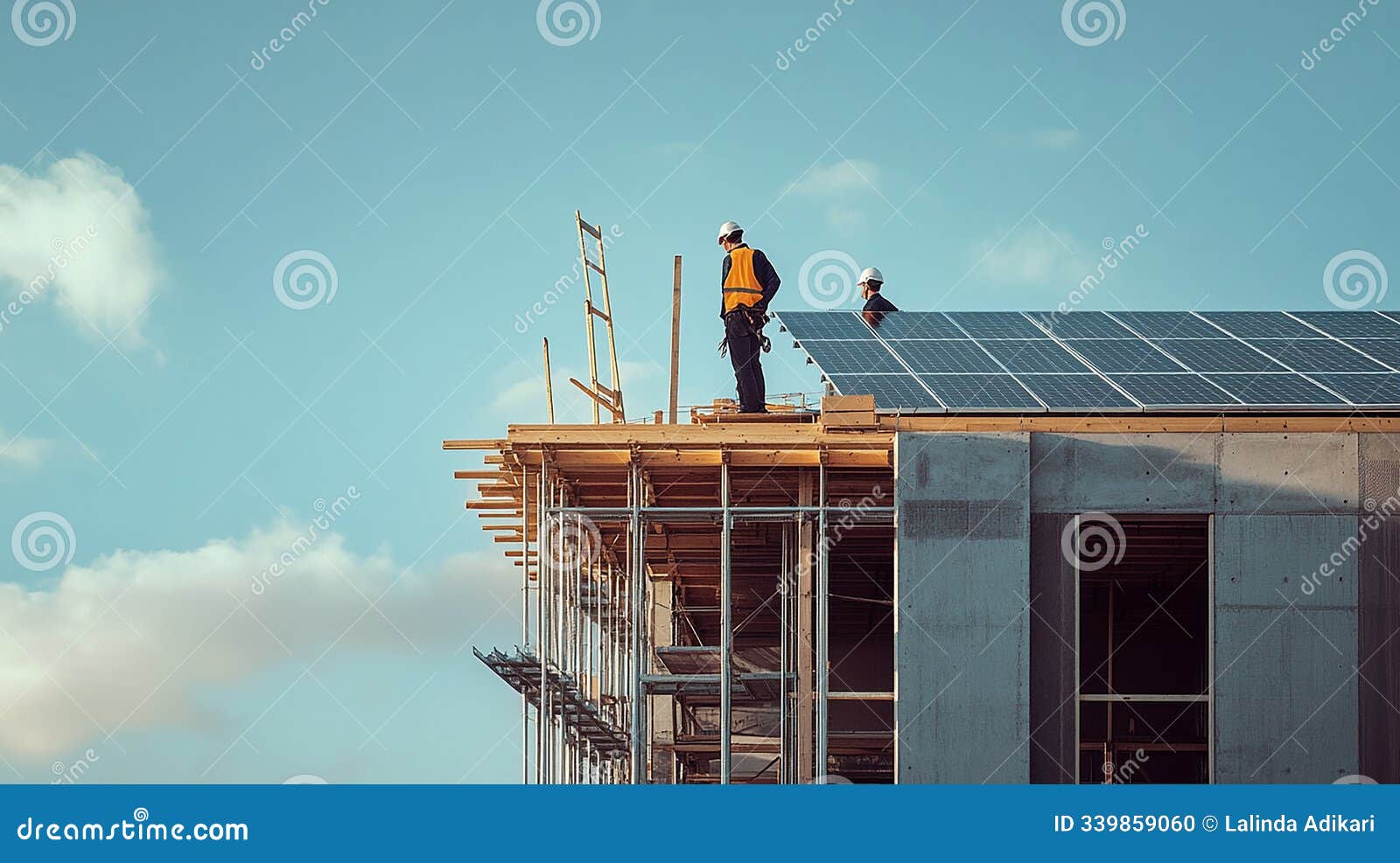 Architect Standing on the Roof of a Partially Constructed Building ...