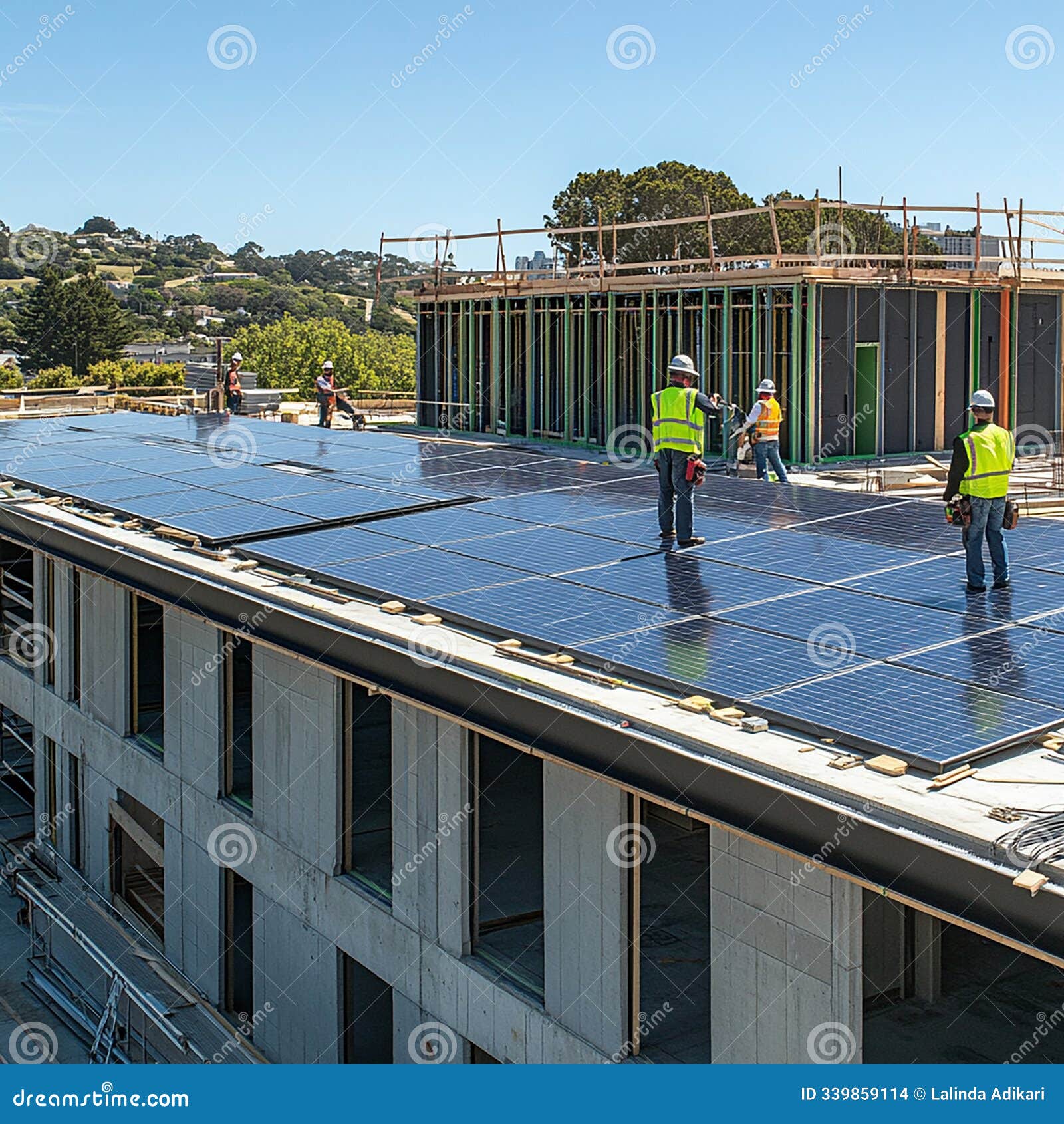 Architect Standing on the Roof of a Partially Constructed Building ...