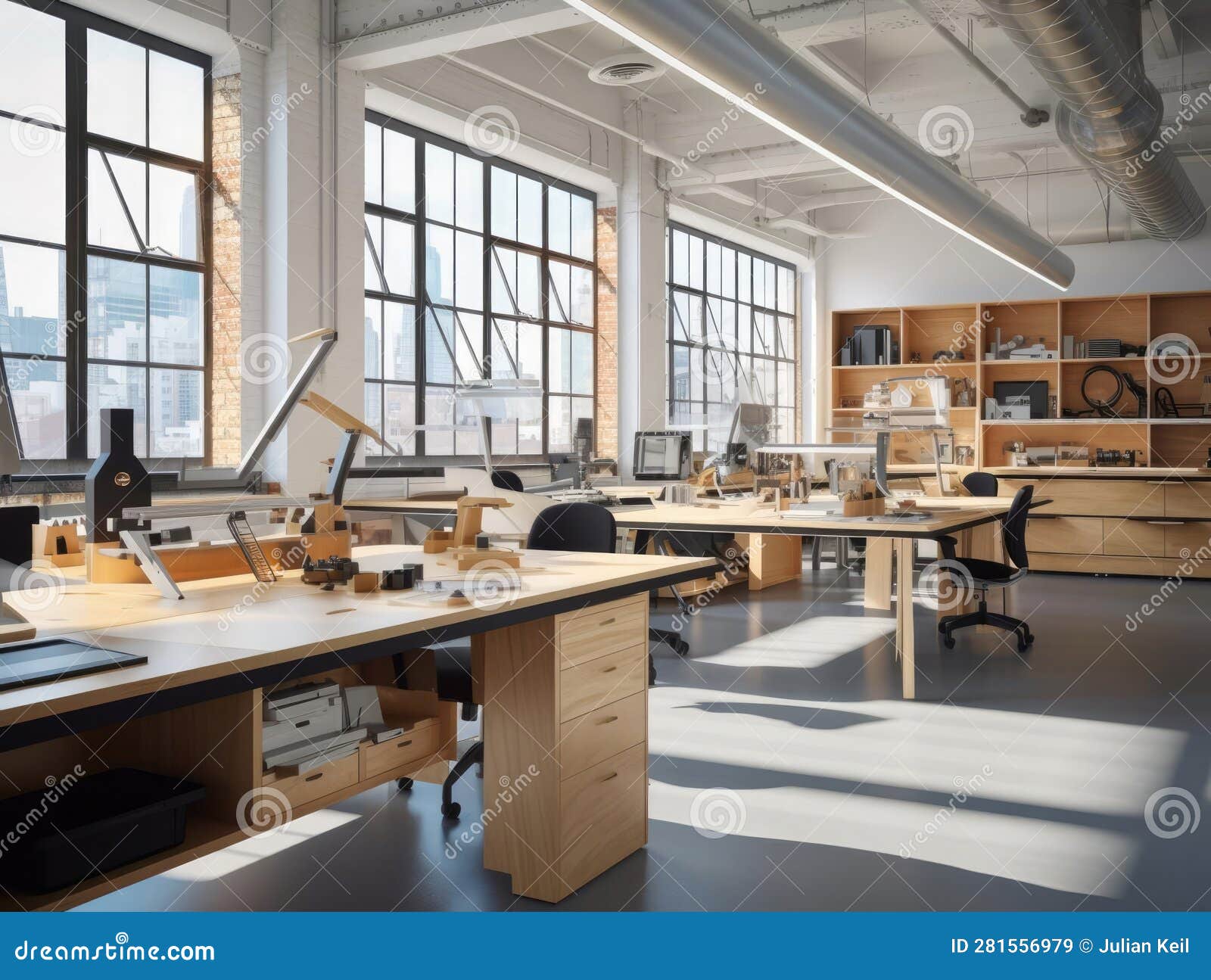 Architect Studio Drafting Printing Modeling Stock Illustration - Illustration of modeling ...