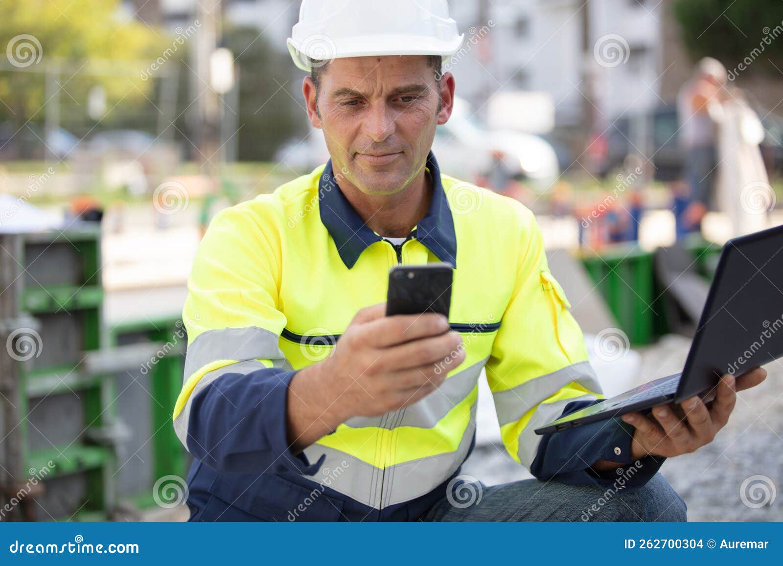 Architect Supervising Construction Outdoords Stock Photo - Image of ...