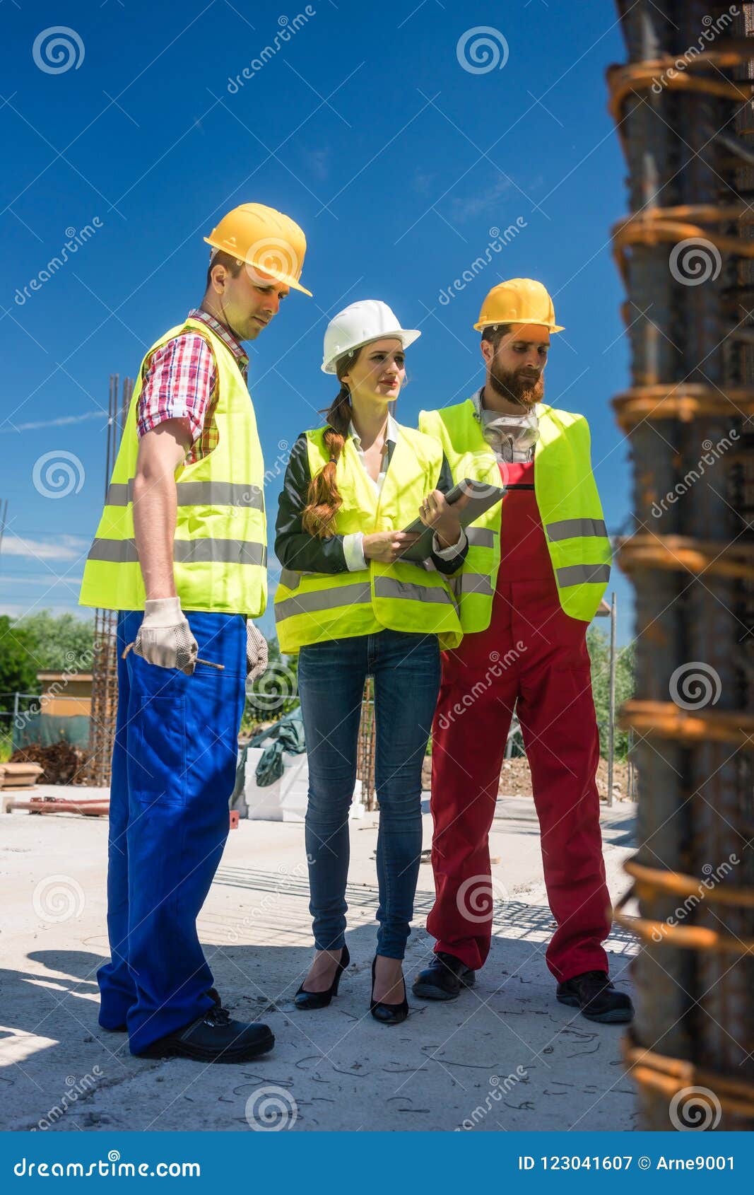 Architect Supervising the Work in Progress on the Construction Stock ...