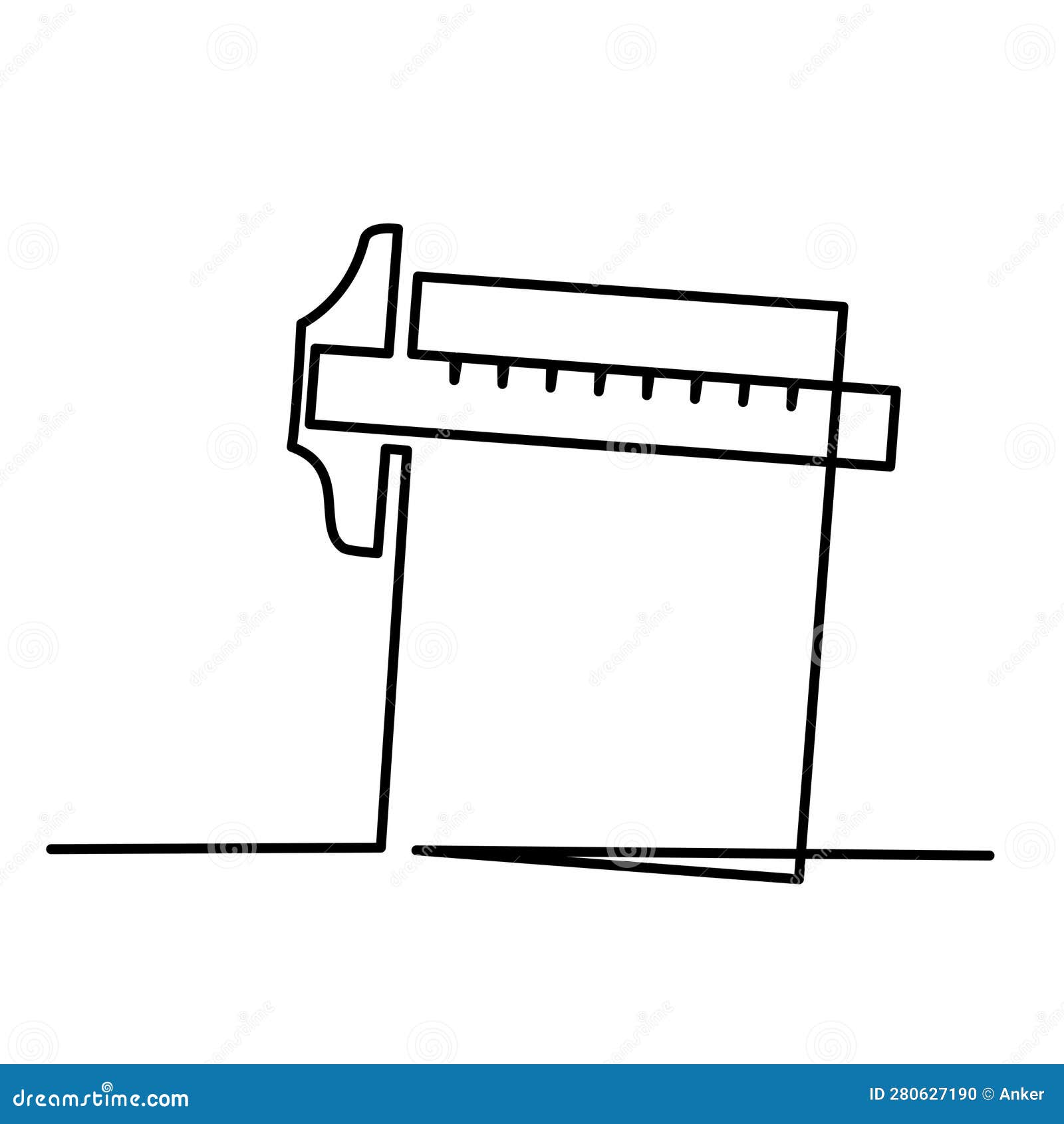 Architect T-square. Continuous One Line Drawing Stock Vector ...