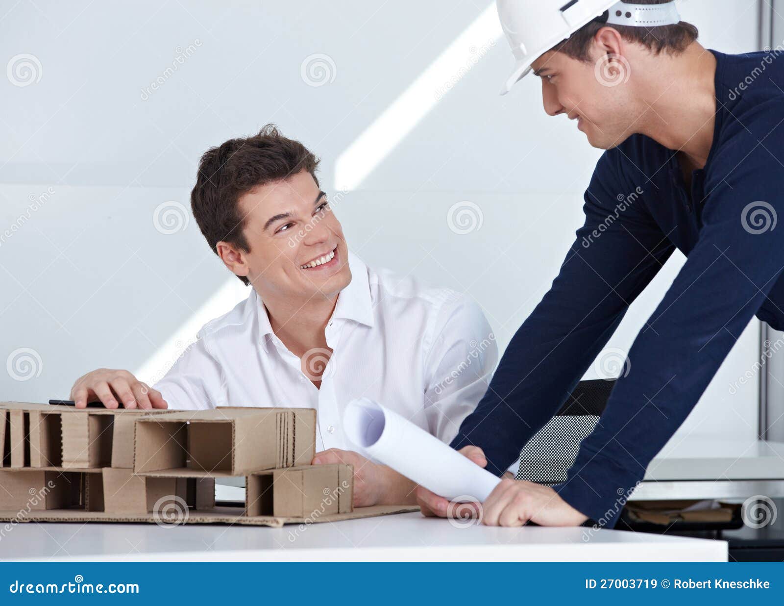 Architect Talking To Employees Stock Image - Image of building, helmet ...