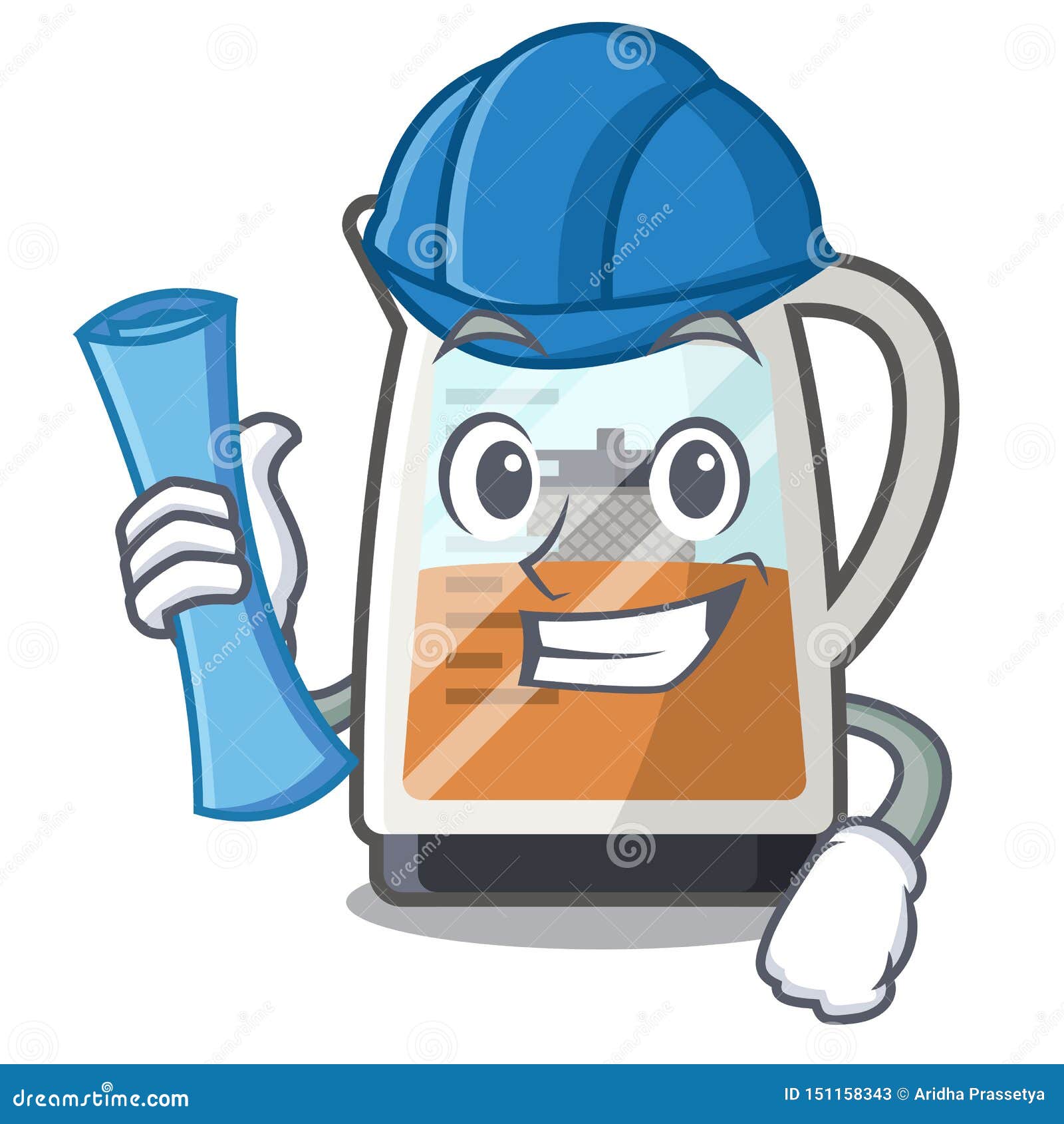 Architect Tea Maker in the Cartoon Shape Stock Vector - Illustration of ...