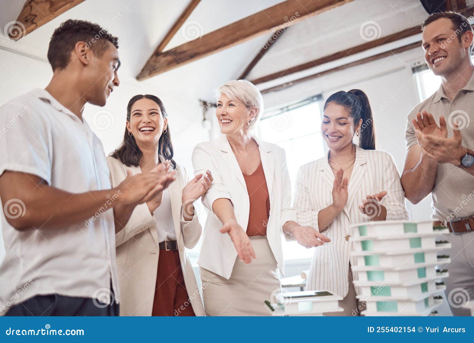 Architect Team, Applause and Collaboration in Presentation Meeting for ...