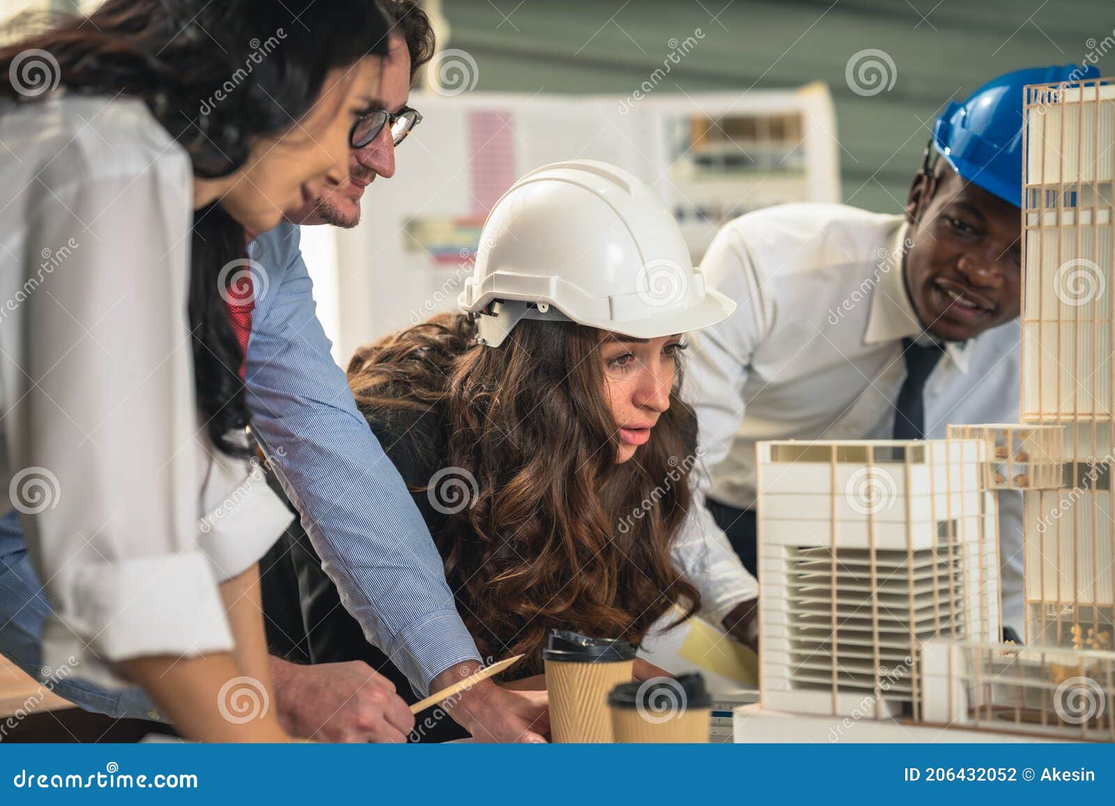 Architect Team Brainstorming for Commercial Building Tower Project ...