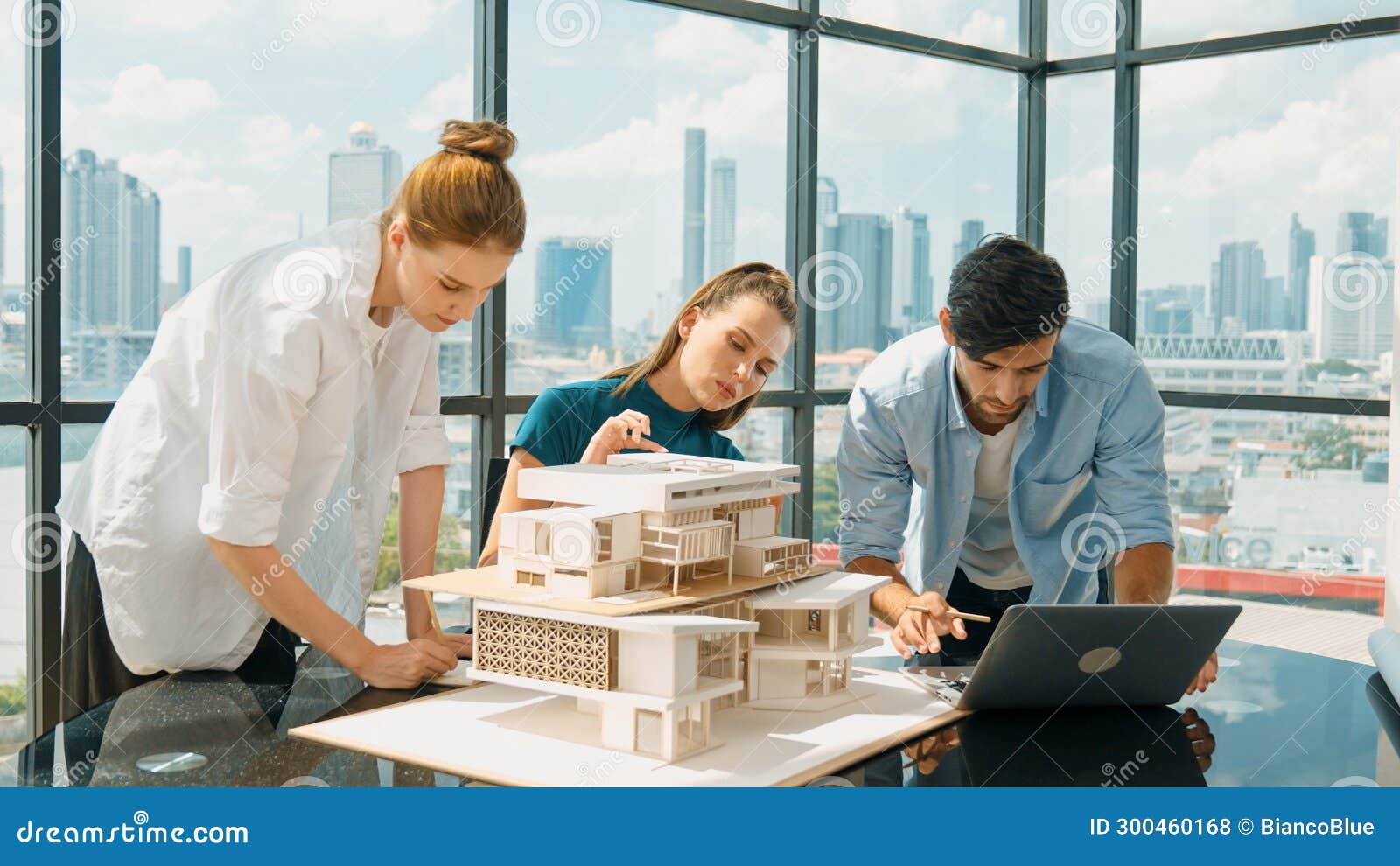 Architect Team Discussion about Design while Worker Present Idea ...