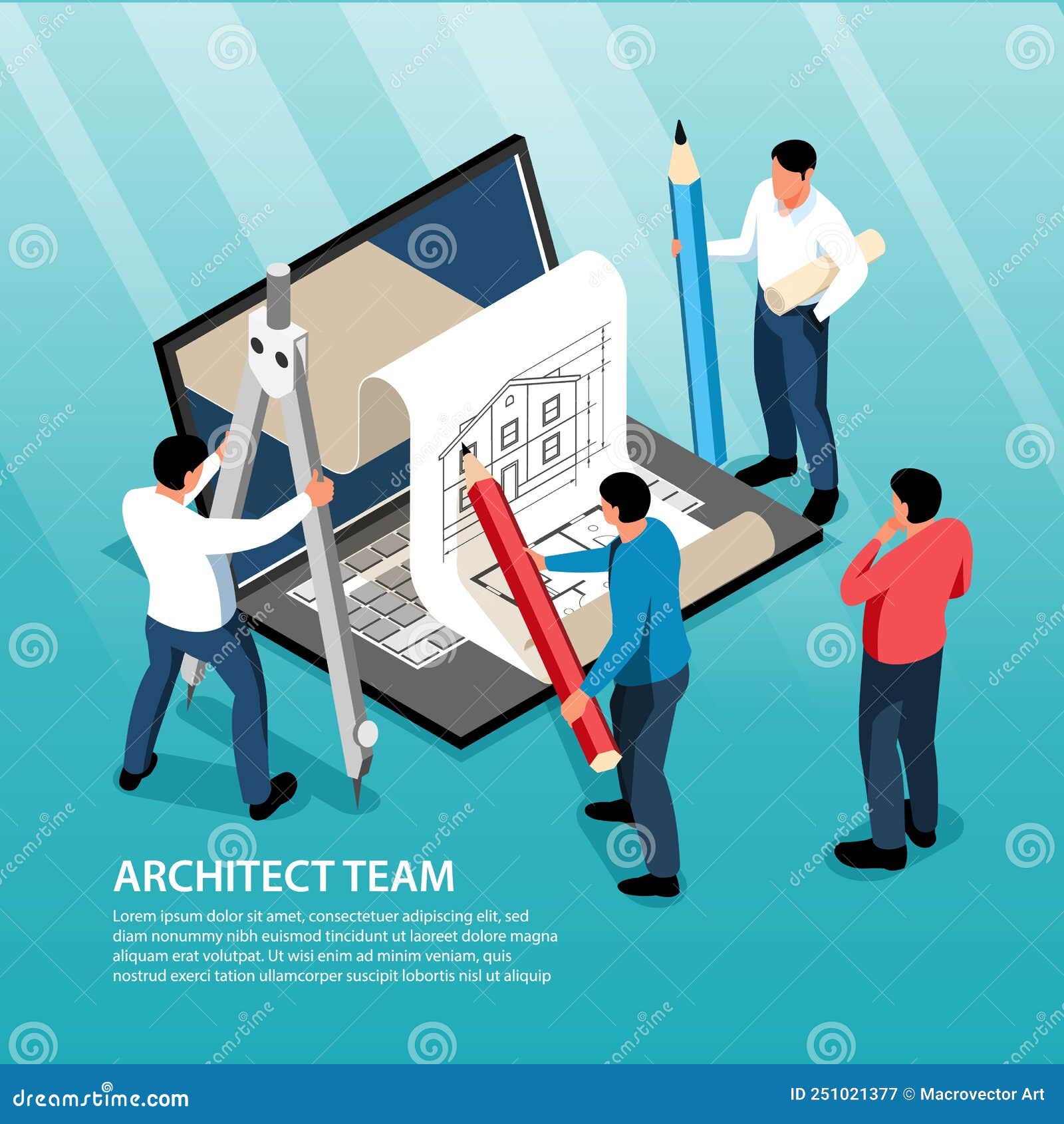 Architect Team Working On House Plan And Reviewing Design For ...