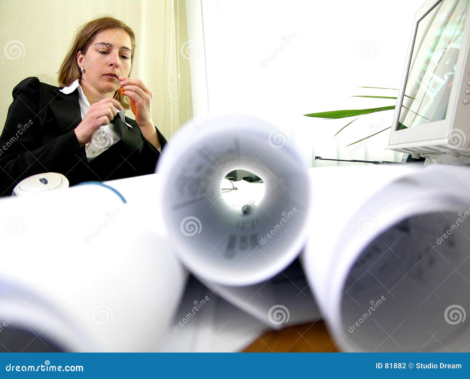 Architect thinking stock photo. Image of construction, building - 81882