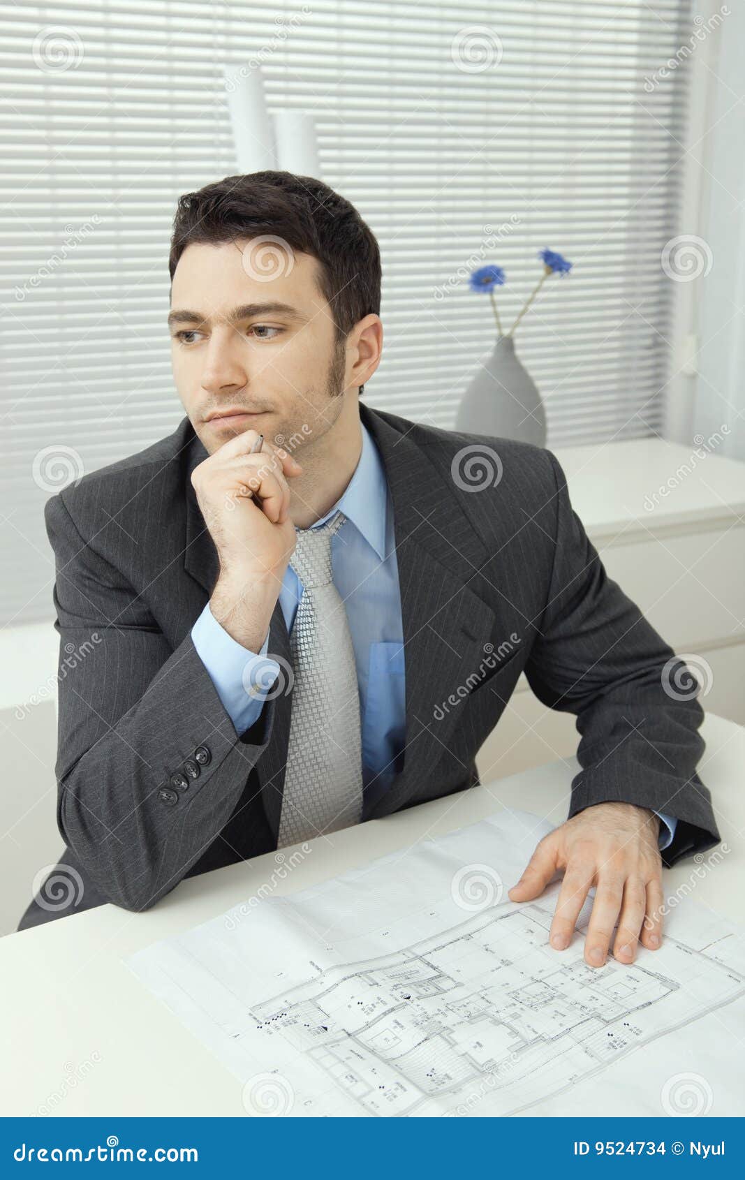 Architect thinking stock photo. Image of energetic, confident - 9524734